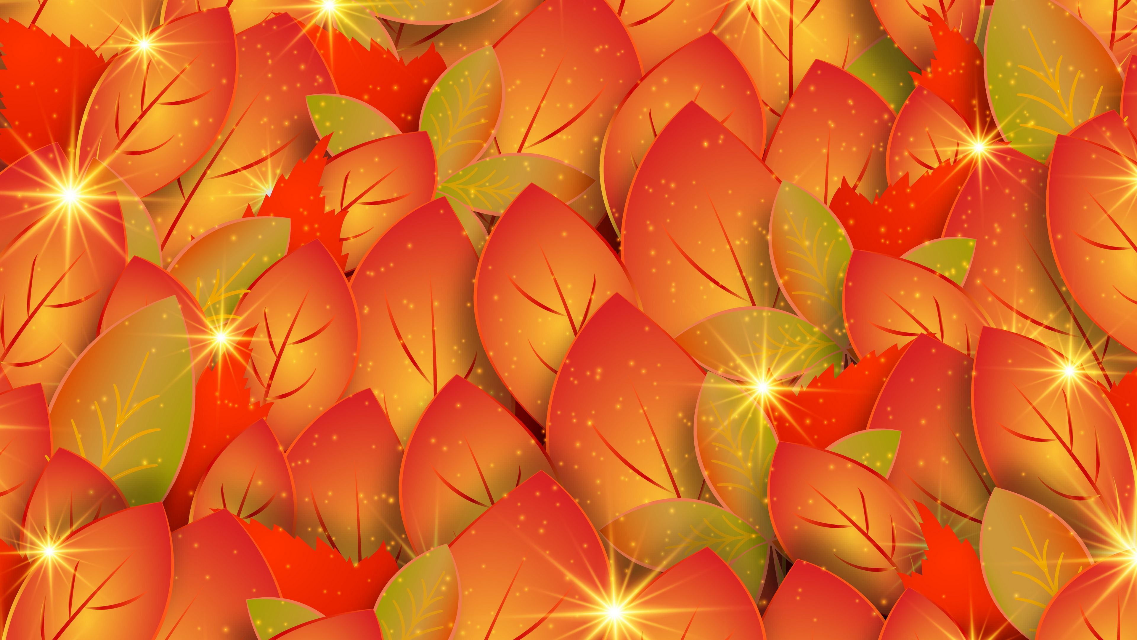 Download wallpaper 3840x2160 leaves, autumn, patterns, shine 4k uhd 16: ...