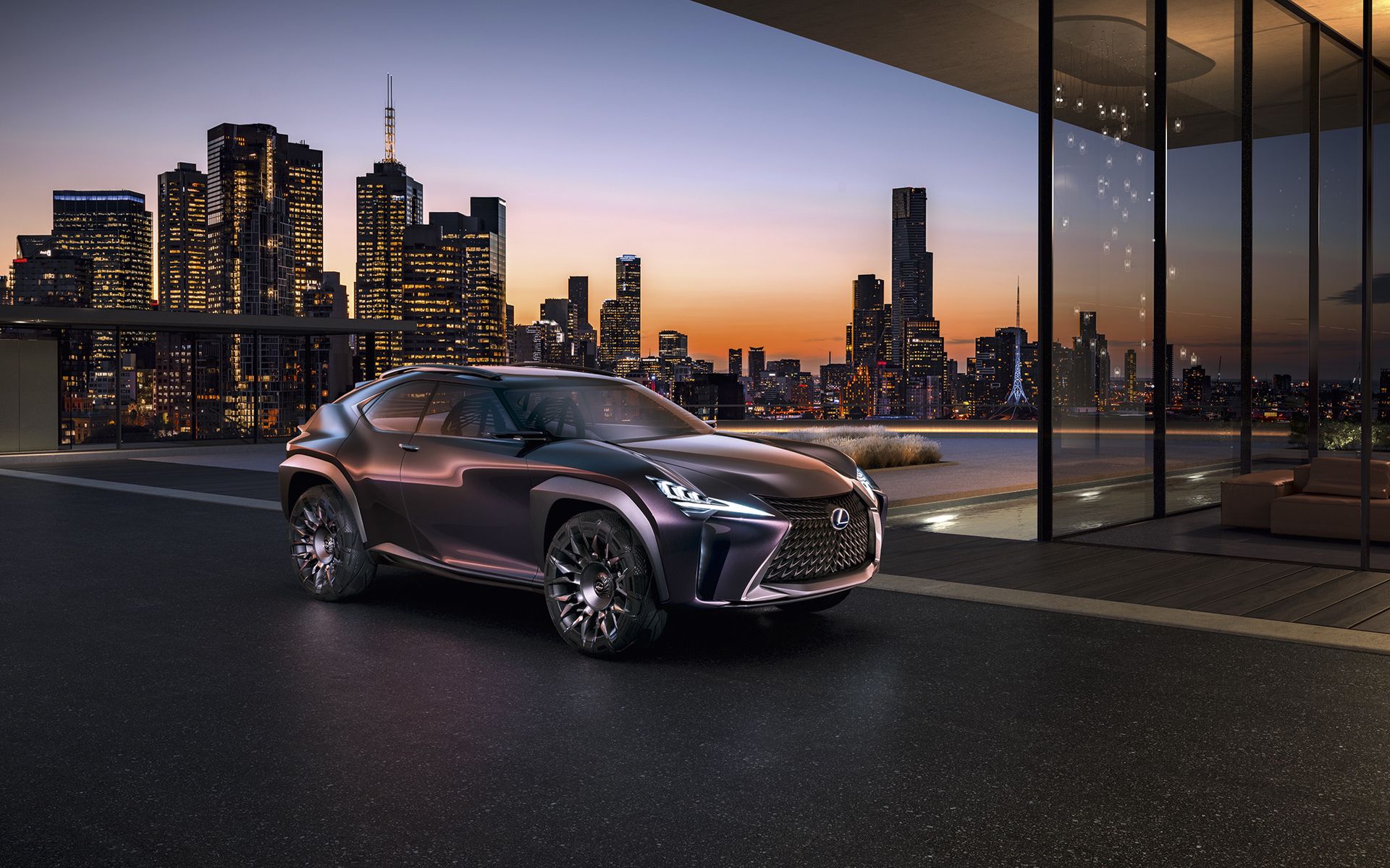 Download wallpaper 1920x1200 lexus, side view, skyscrapers widescreen ...