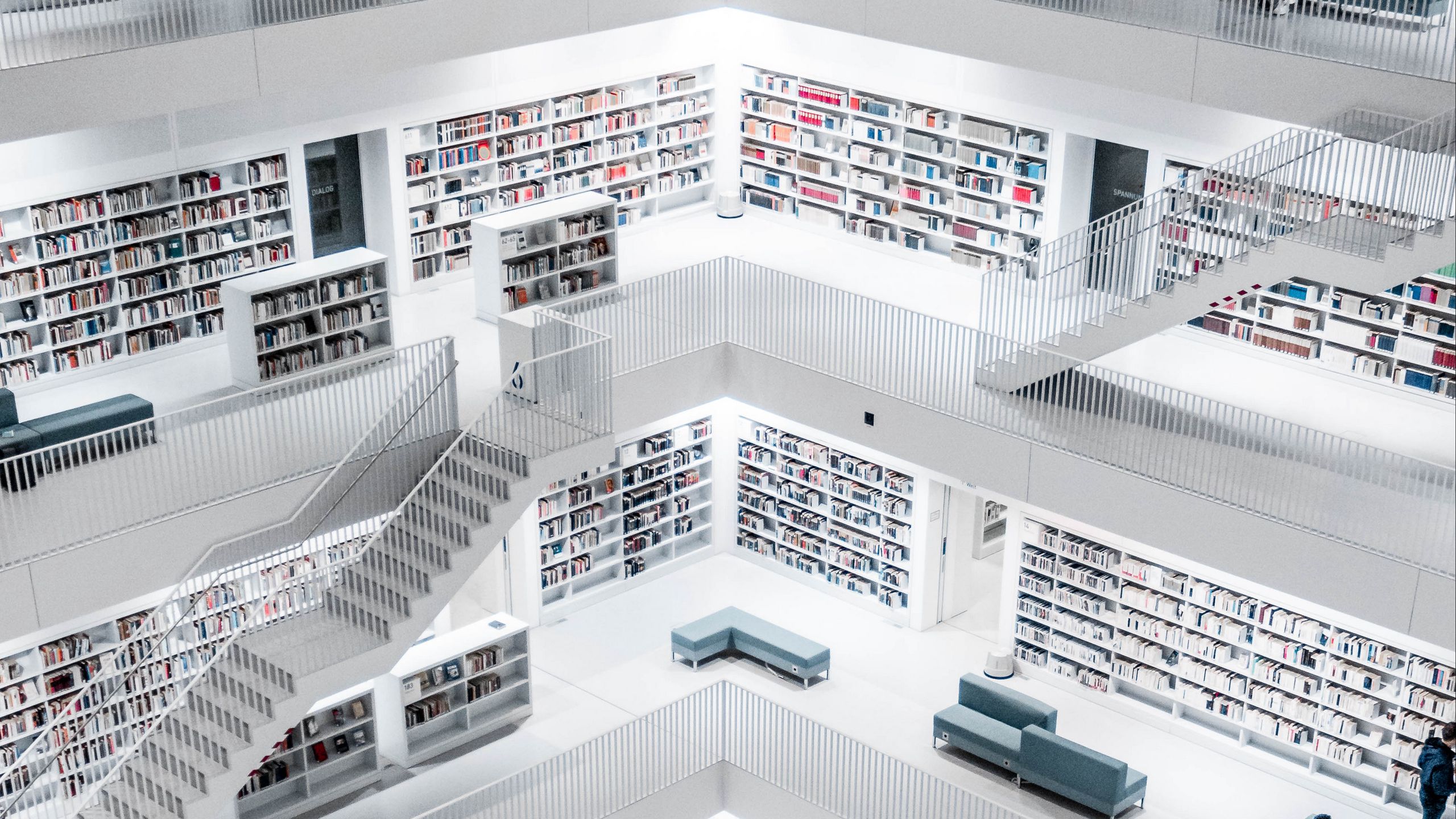 Download wallpaper 2560x1440 library, books, architecture, interior ...