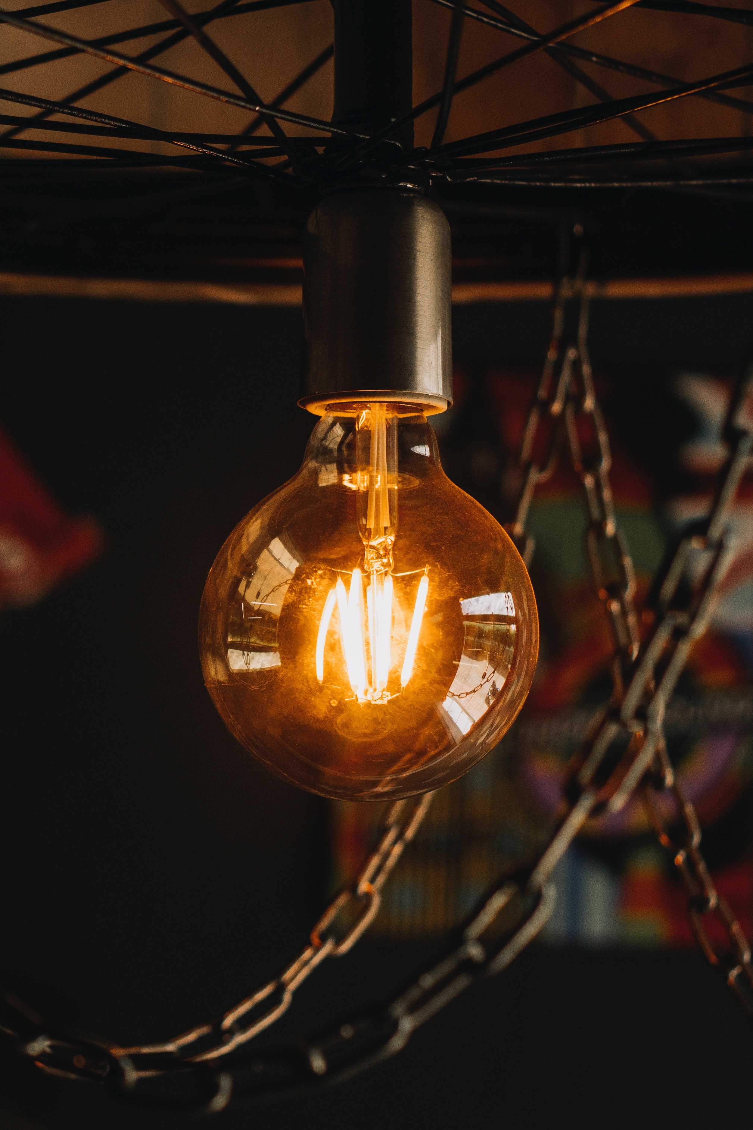 Download wallpaper 2501x3751 light bulb, electricity, light, chandelier ...