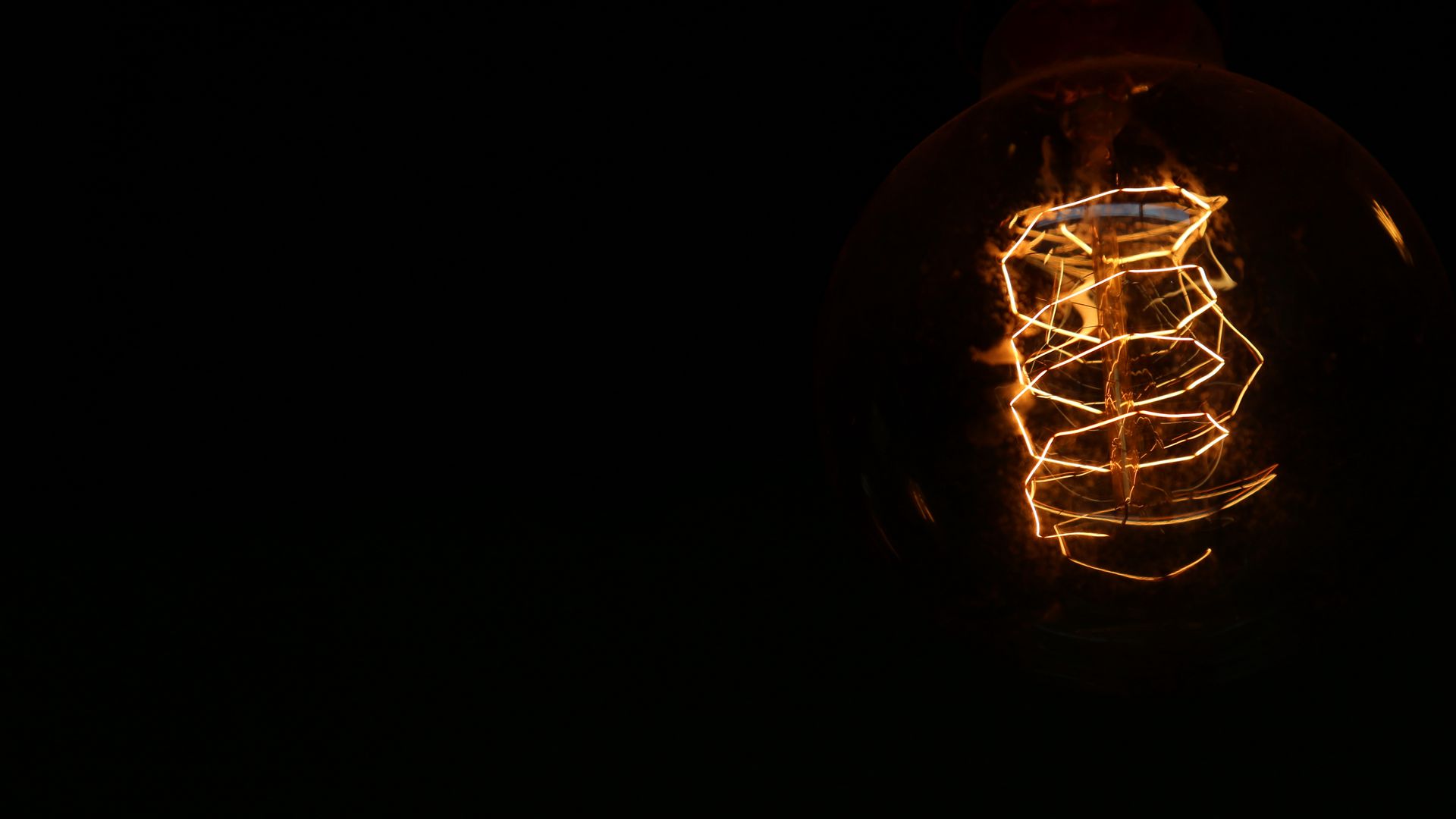 Download wallpaper 1920x1080 light bulb, electricity, spiral, dark full ...