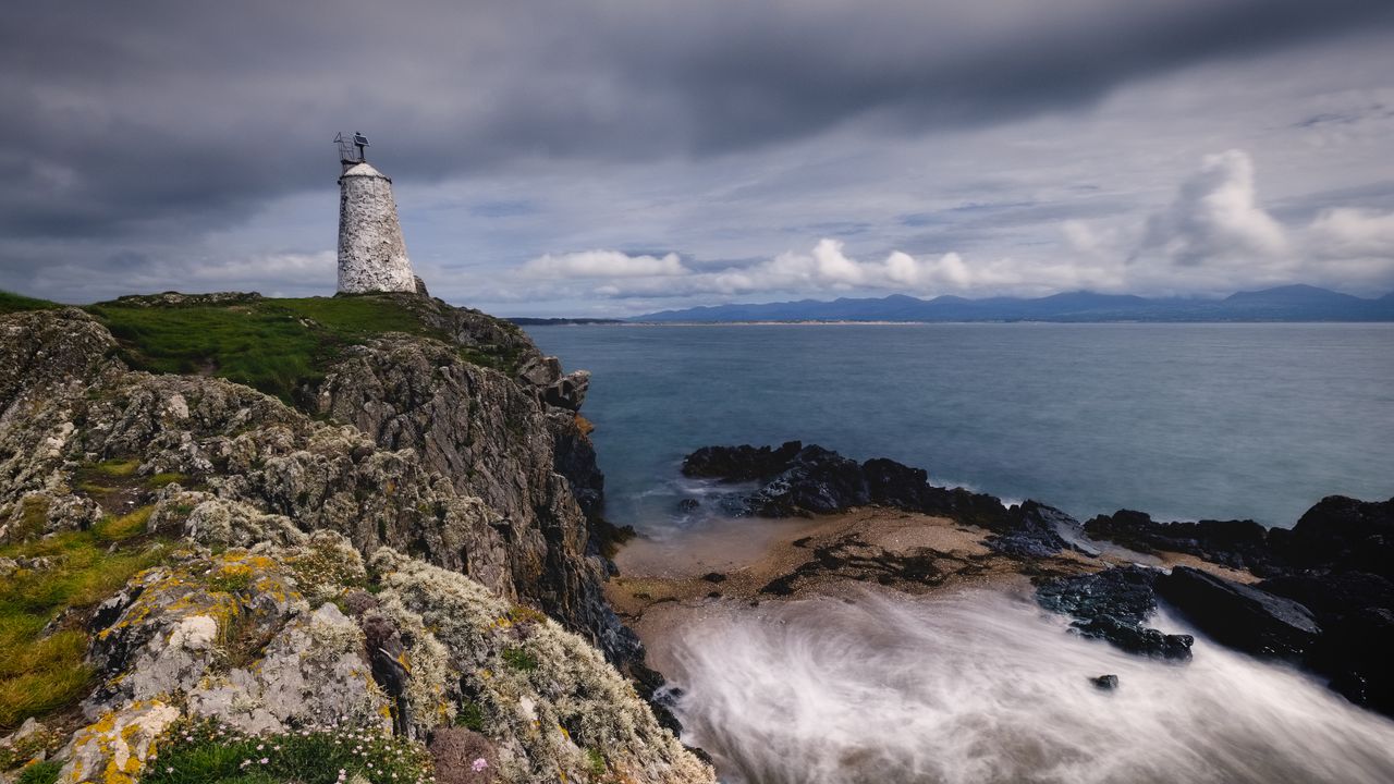 Wallpaper lighthouse, cliff, rock, shore, sea hd, picture, image