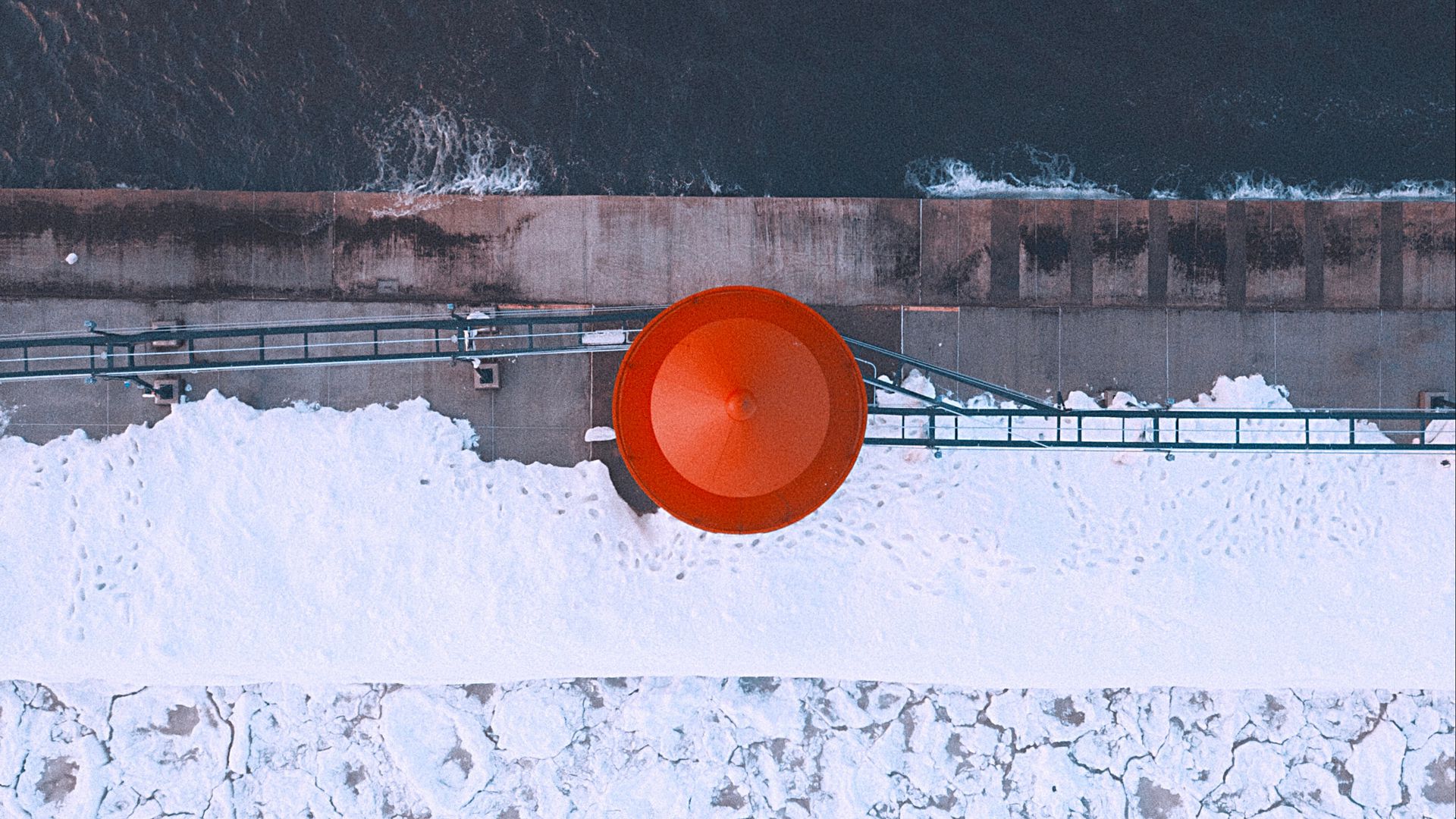 Download wallpaper 1920x1080 lighthouse, ice, aerial view, sea full hd ...