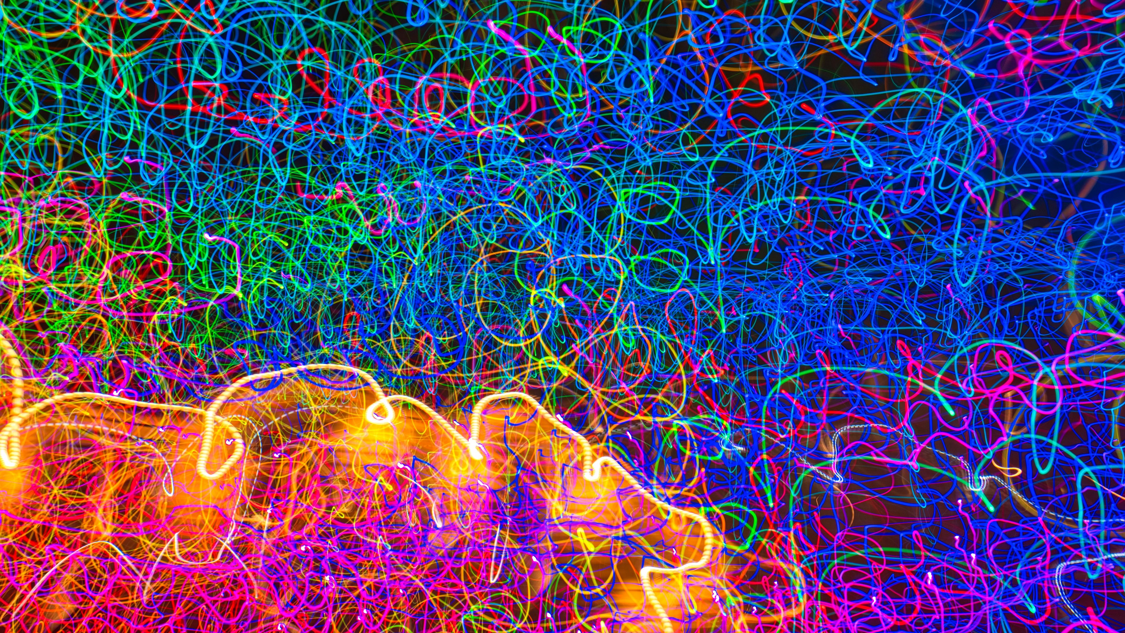 Download wallpaper 3840x2160 lines, neon, glow, freezelight ...