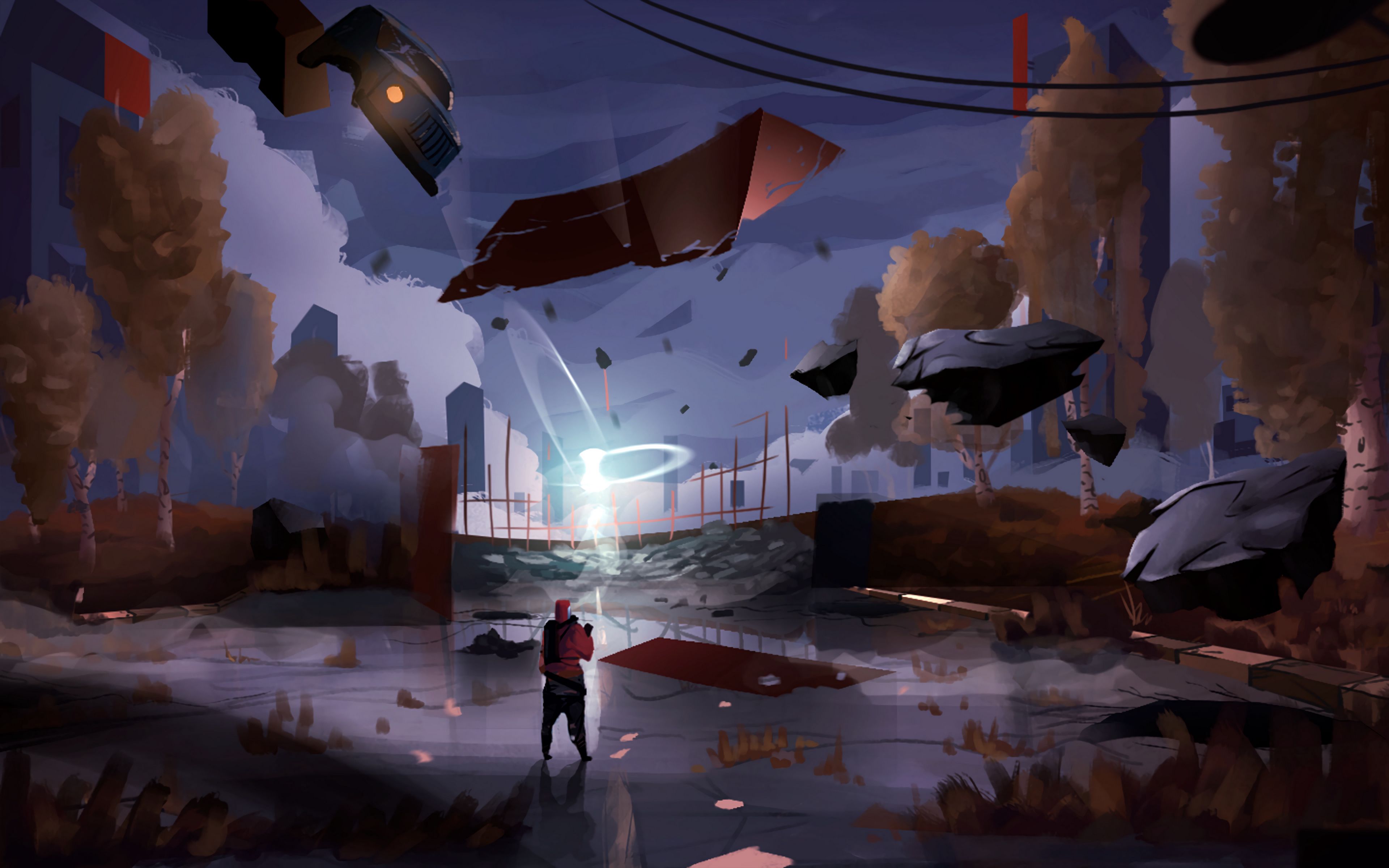 Download wallpaper 3840x2400 man, superpower, glow, shapes, art 4k ...