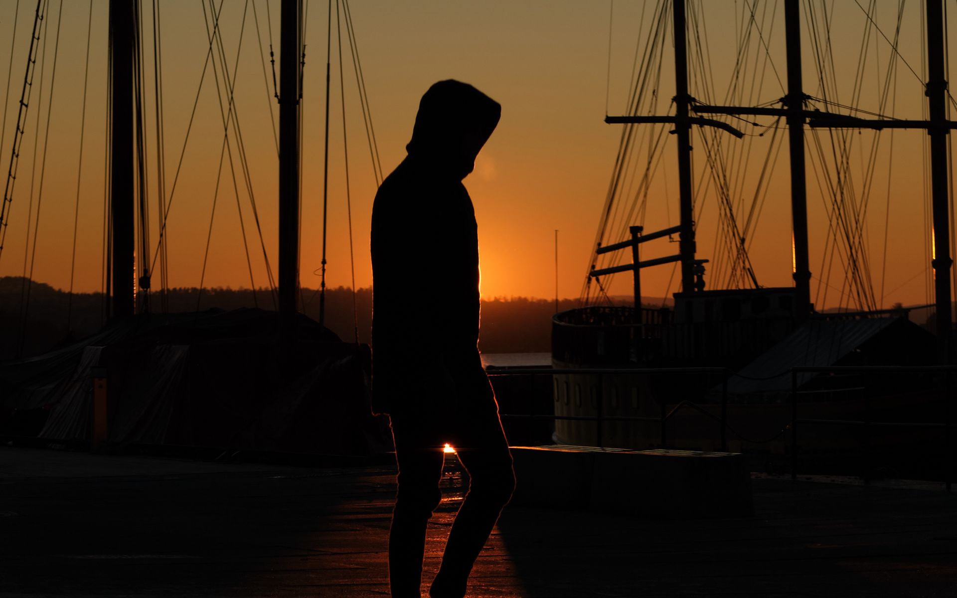 Download wallpaper 1920x1200 man, silhouette, shadow, sunset, dark ...