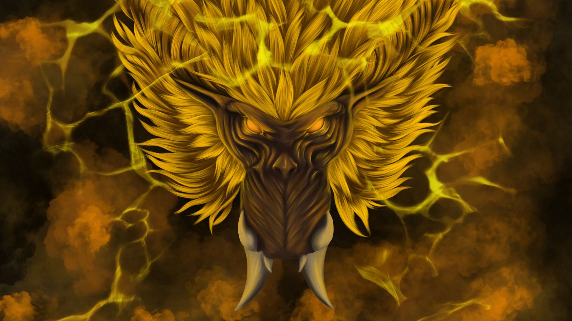 Download wallpaper 1920x1080 beast, art, fangs full hd, hdtv, fhd ...