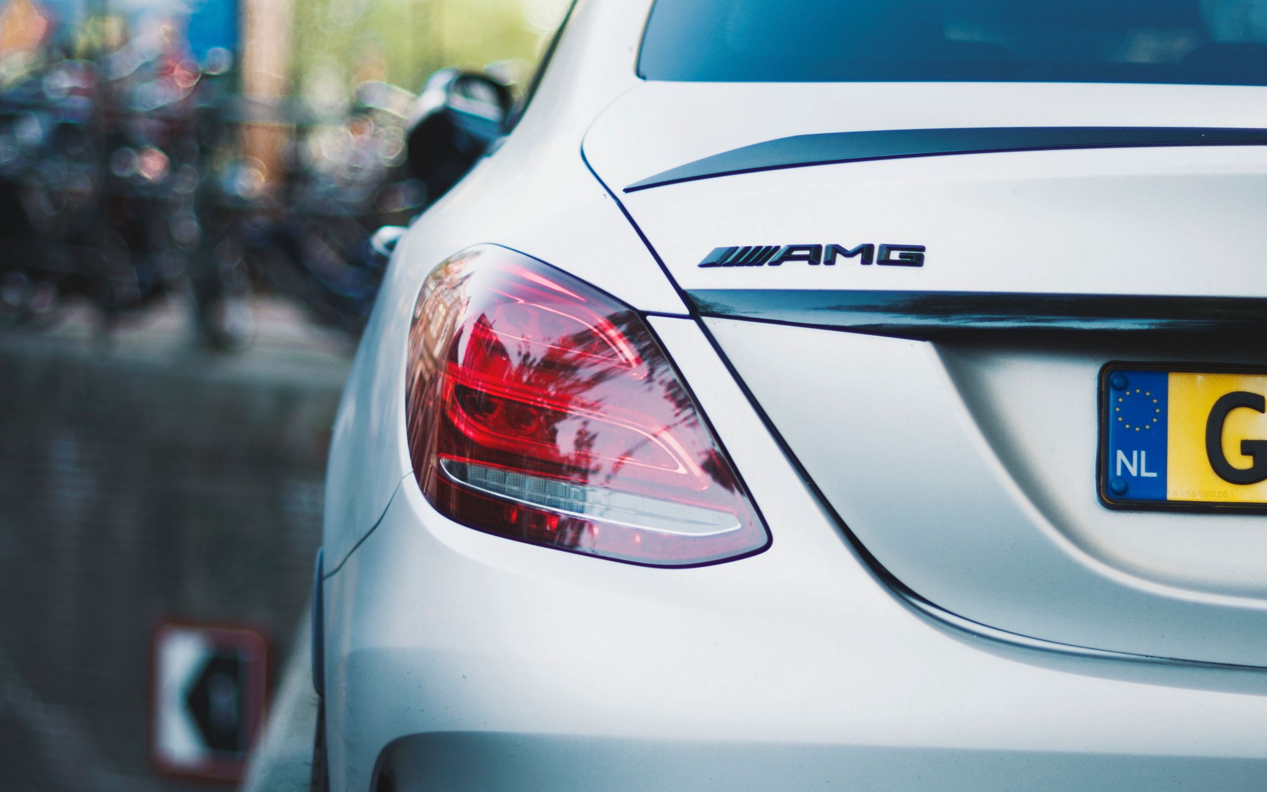 Download wallpaper 2560x1600 mercedes benz, amg, rear view, silver ...