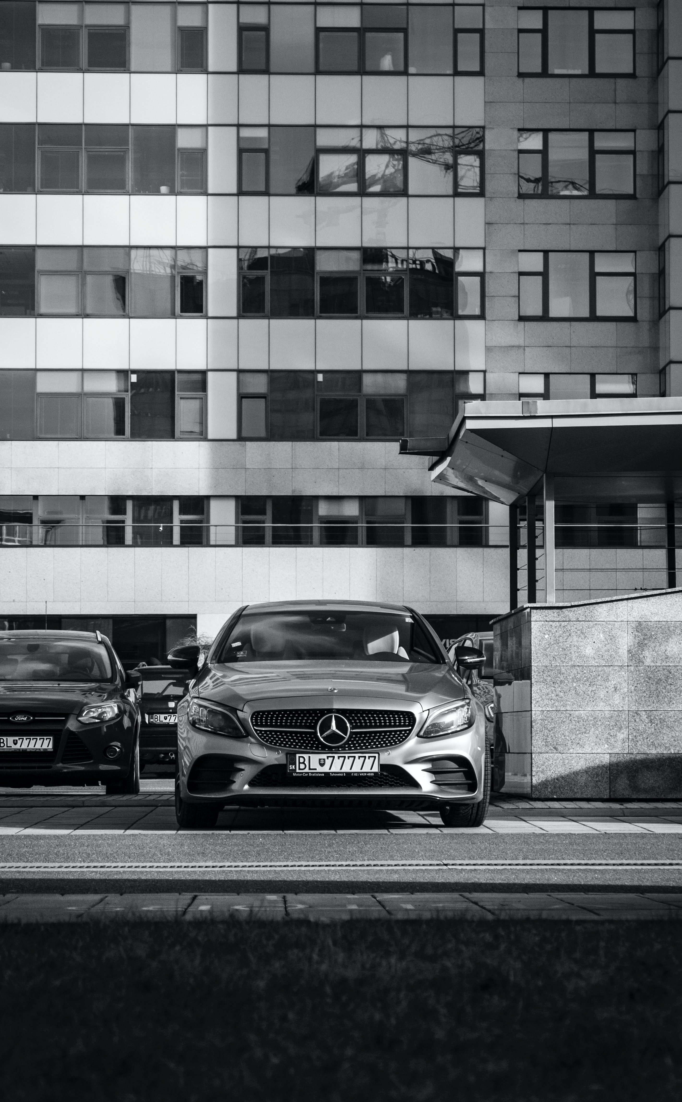 Download wallpaper 2842x4588 mercedes benz, car, front view, bw hd ...