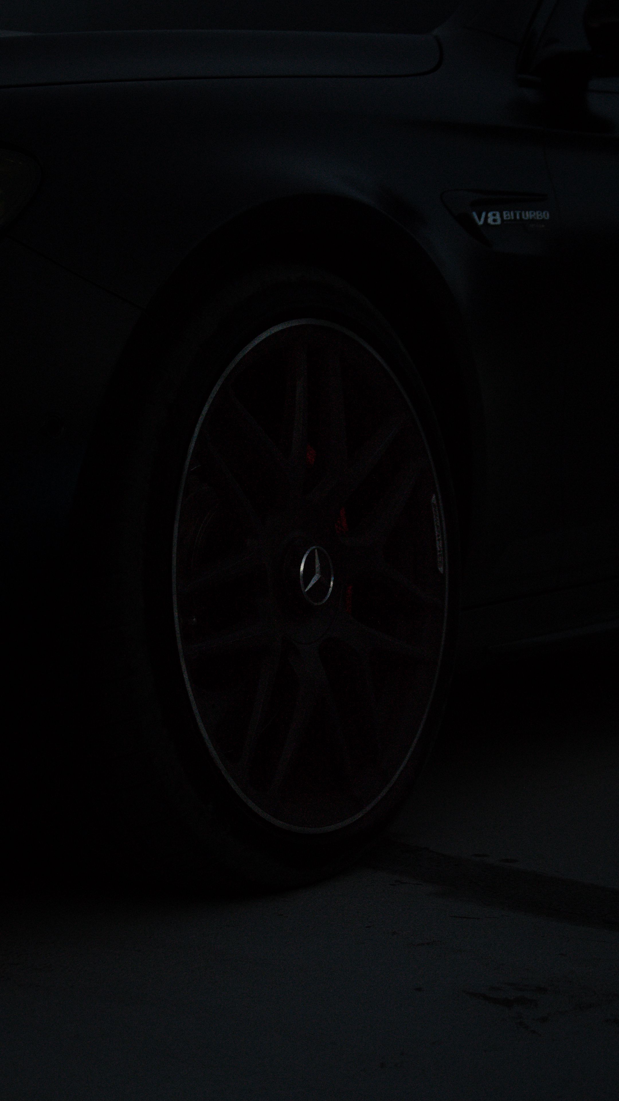 Download wallpaper 2160x3840 mercedes benz, car, wheel, dark, black ...