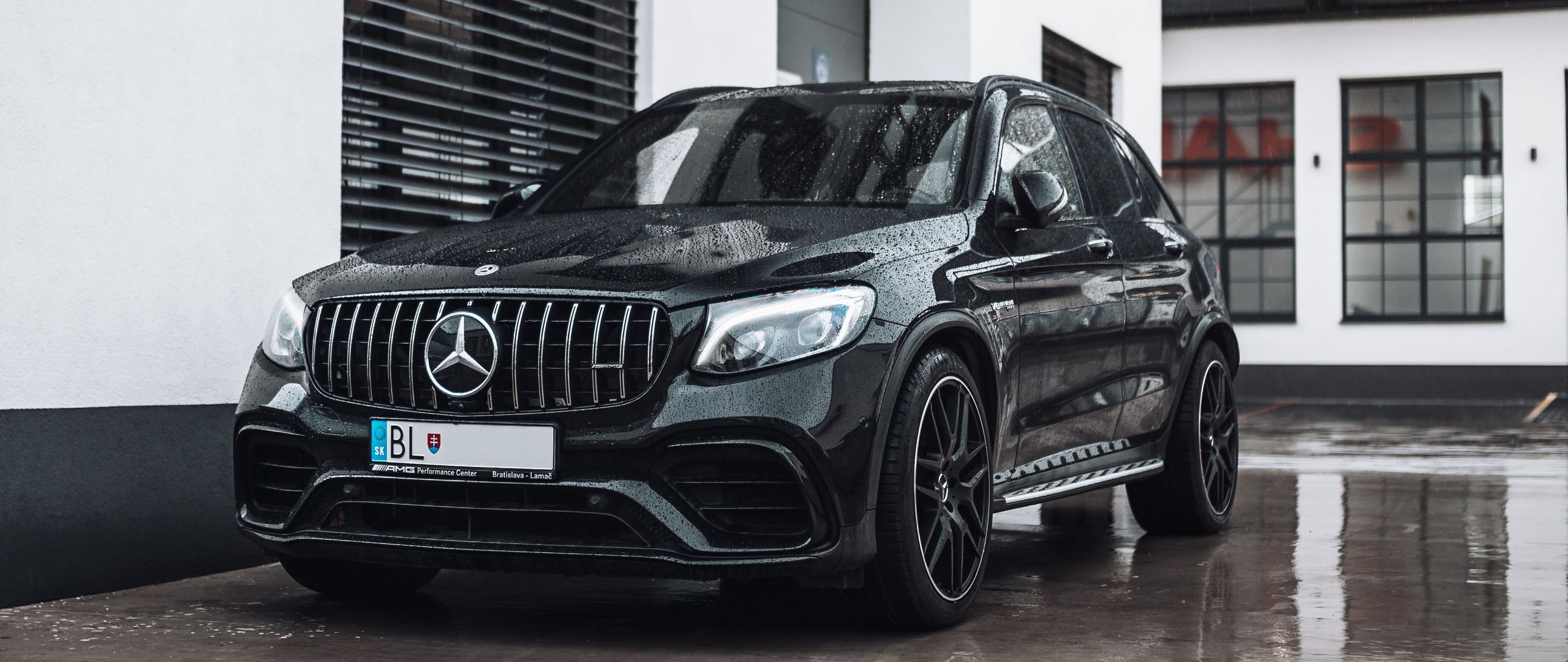 Download wallpaper 2560x1080 mercedes, car, front view, black dual wide ...