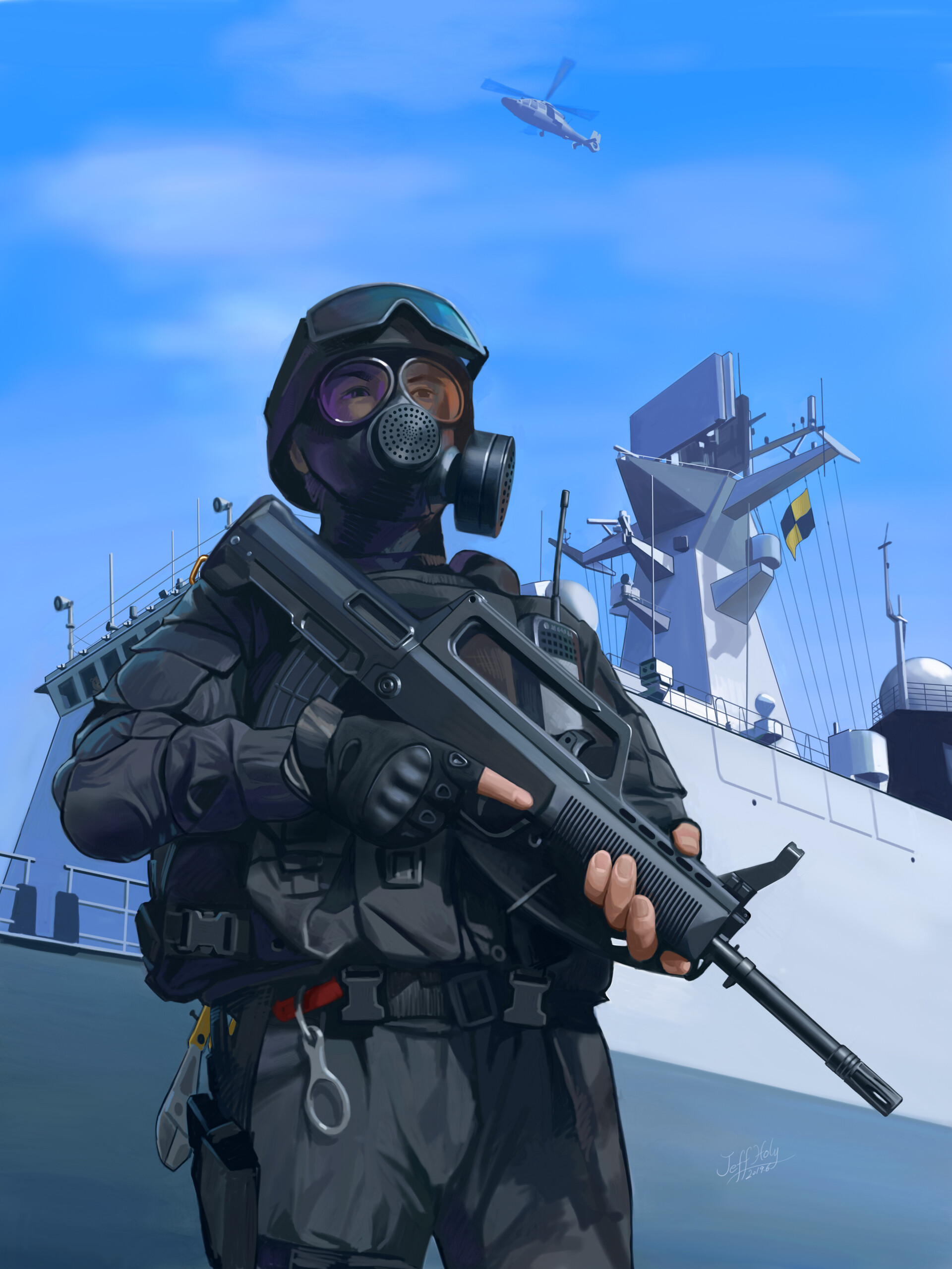 Download wallpaper 1920x2559 soldier, military, mask, machine gun ...