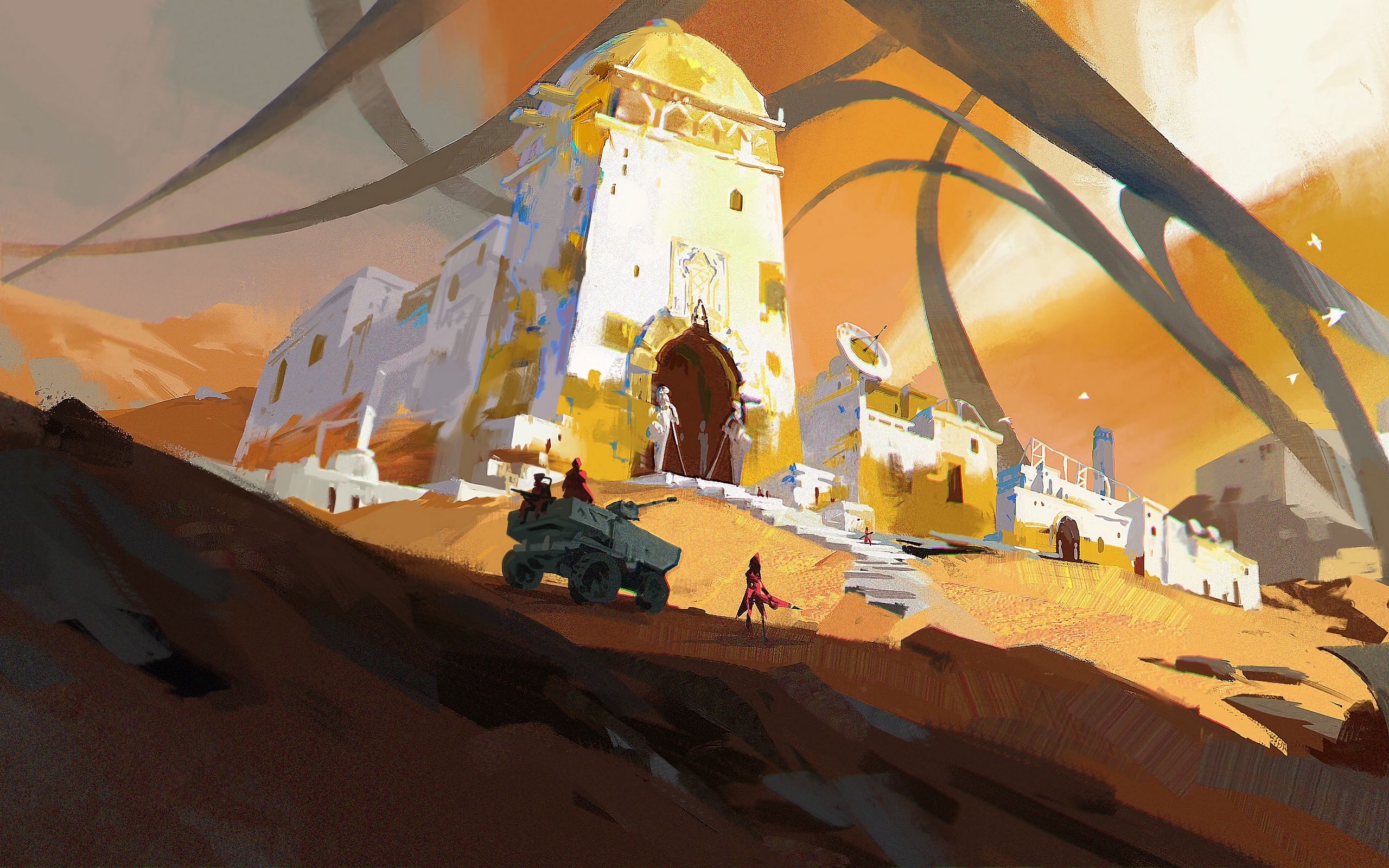 Download wallpaper 2560x1600 military, weapon, building, fantasy, art ...