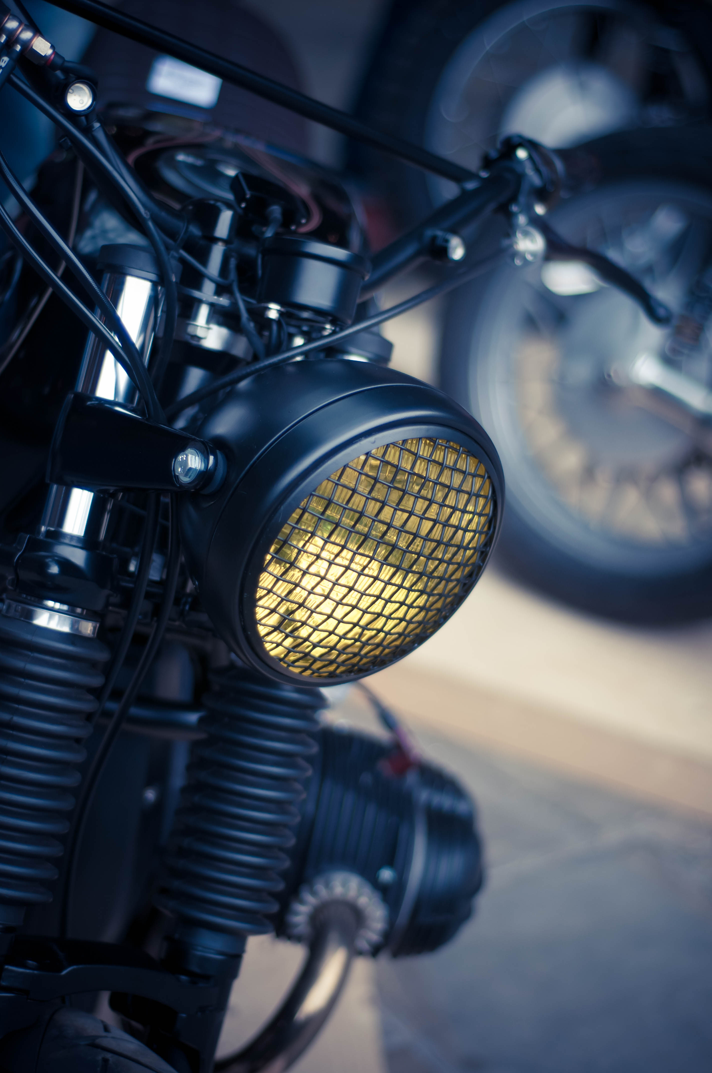 Download wallpaper 2848x4288 motorcycle, bike, black, headlight hd ...