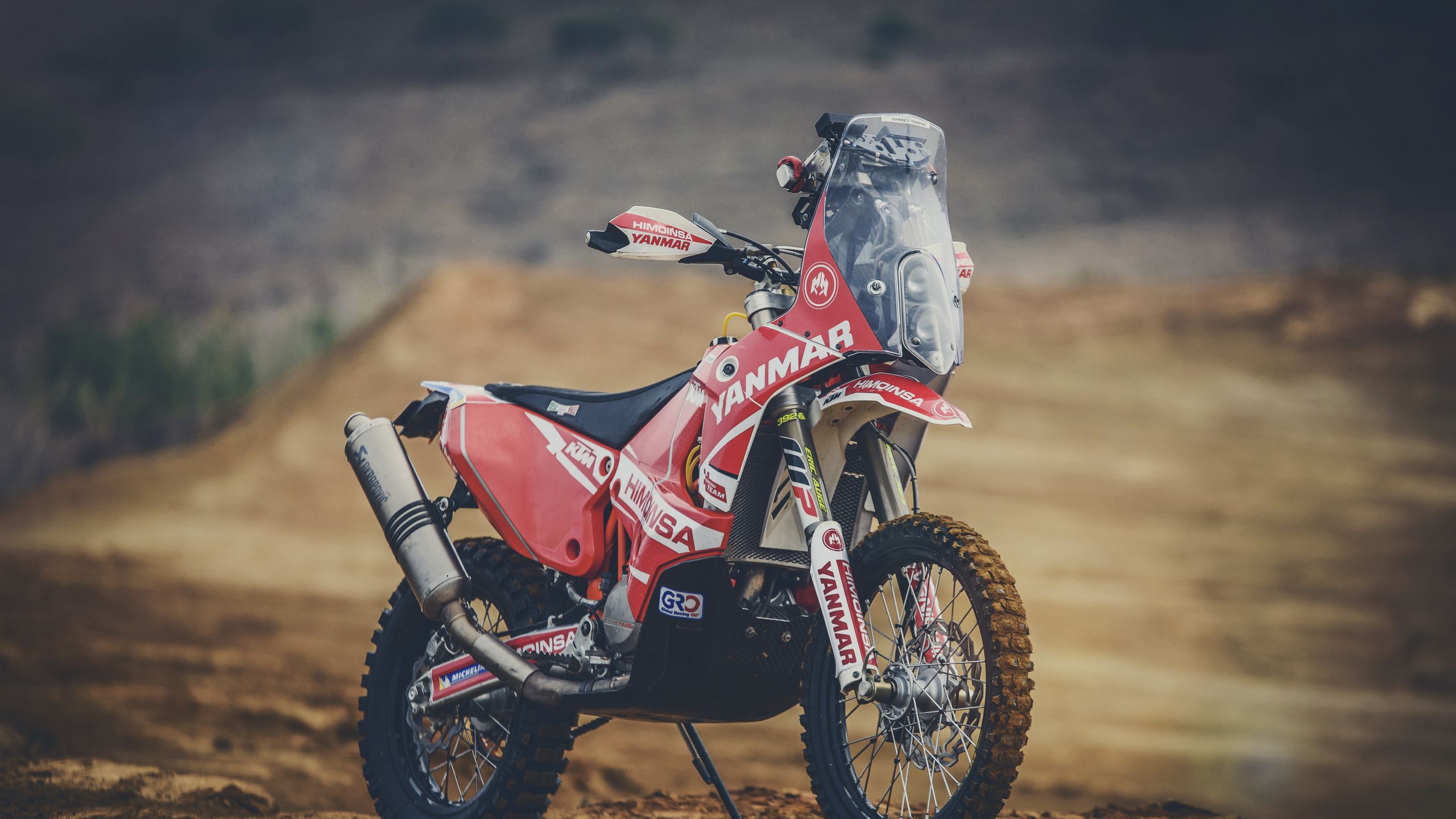 Download wallpaper 2560x1440 ktm, motorcycle, bike, red, rally ...