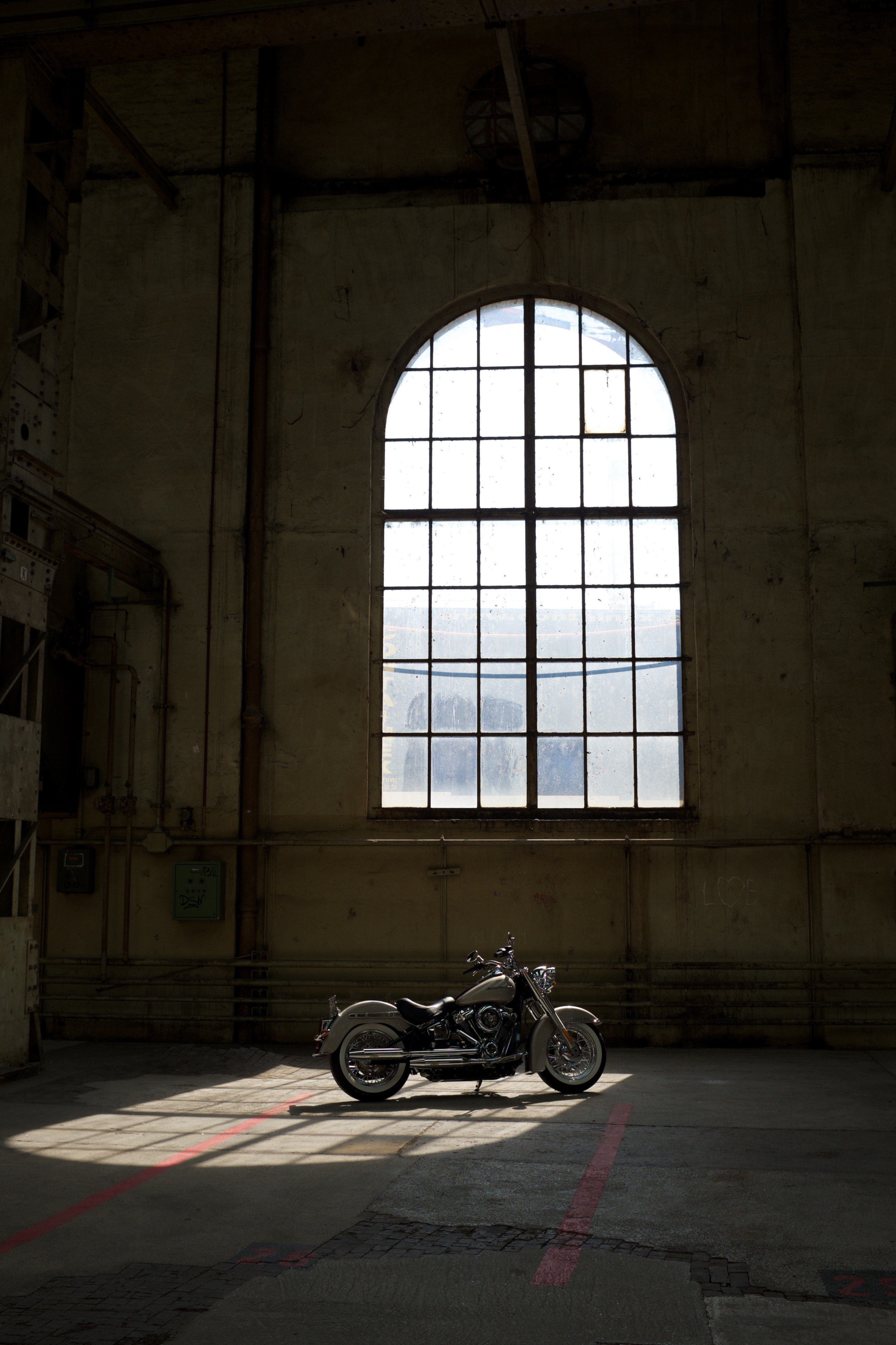 Download wallpaper 3152x4729 motorcycle, bike, window, building hd ...