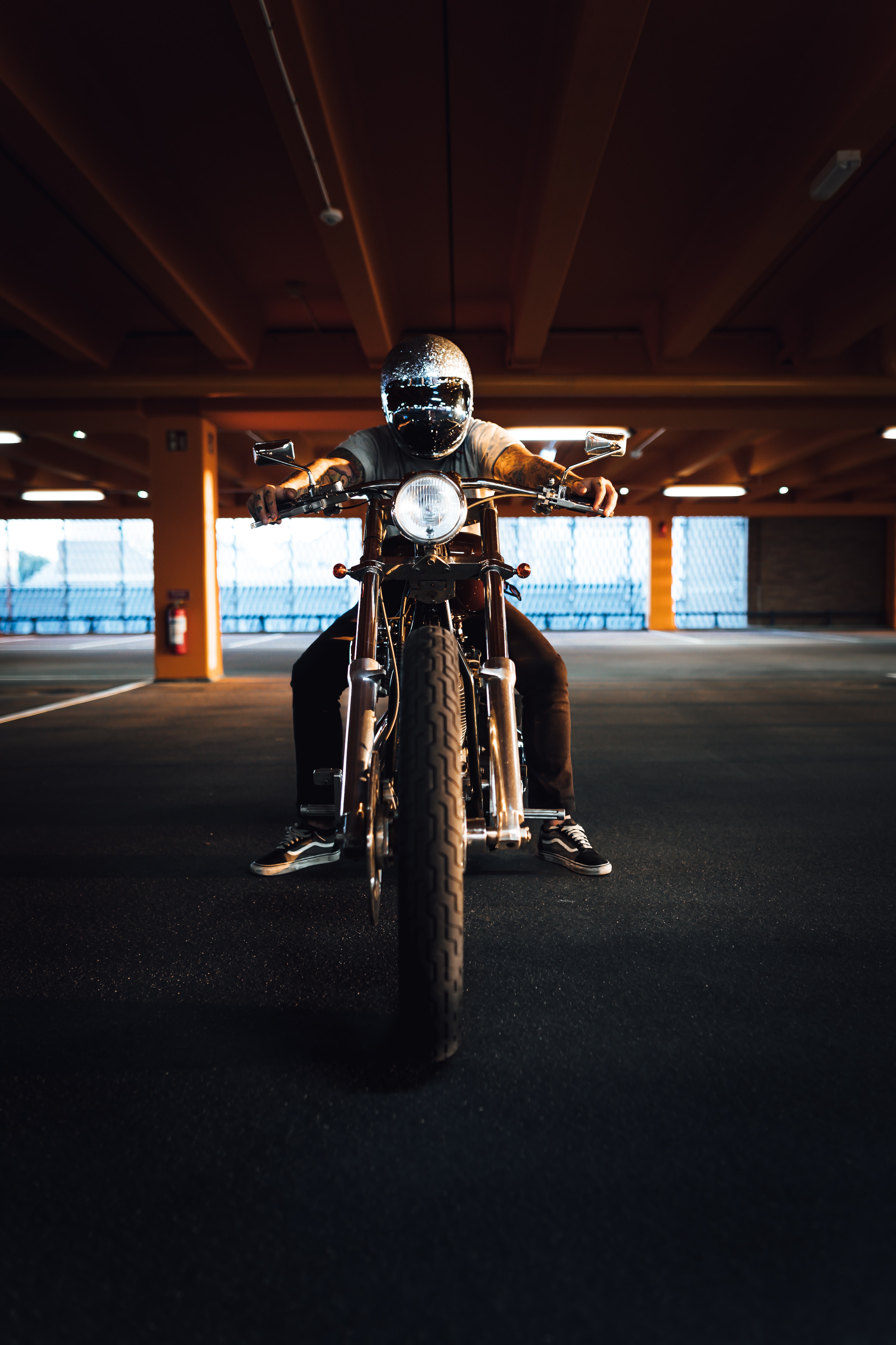 Download wallpaper 3755x5632 motorcycle, motorcyclist, front view, bike ...
