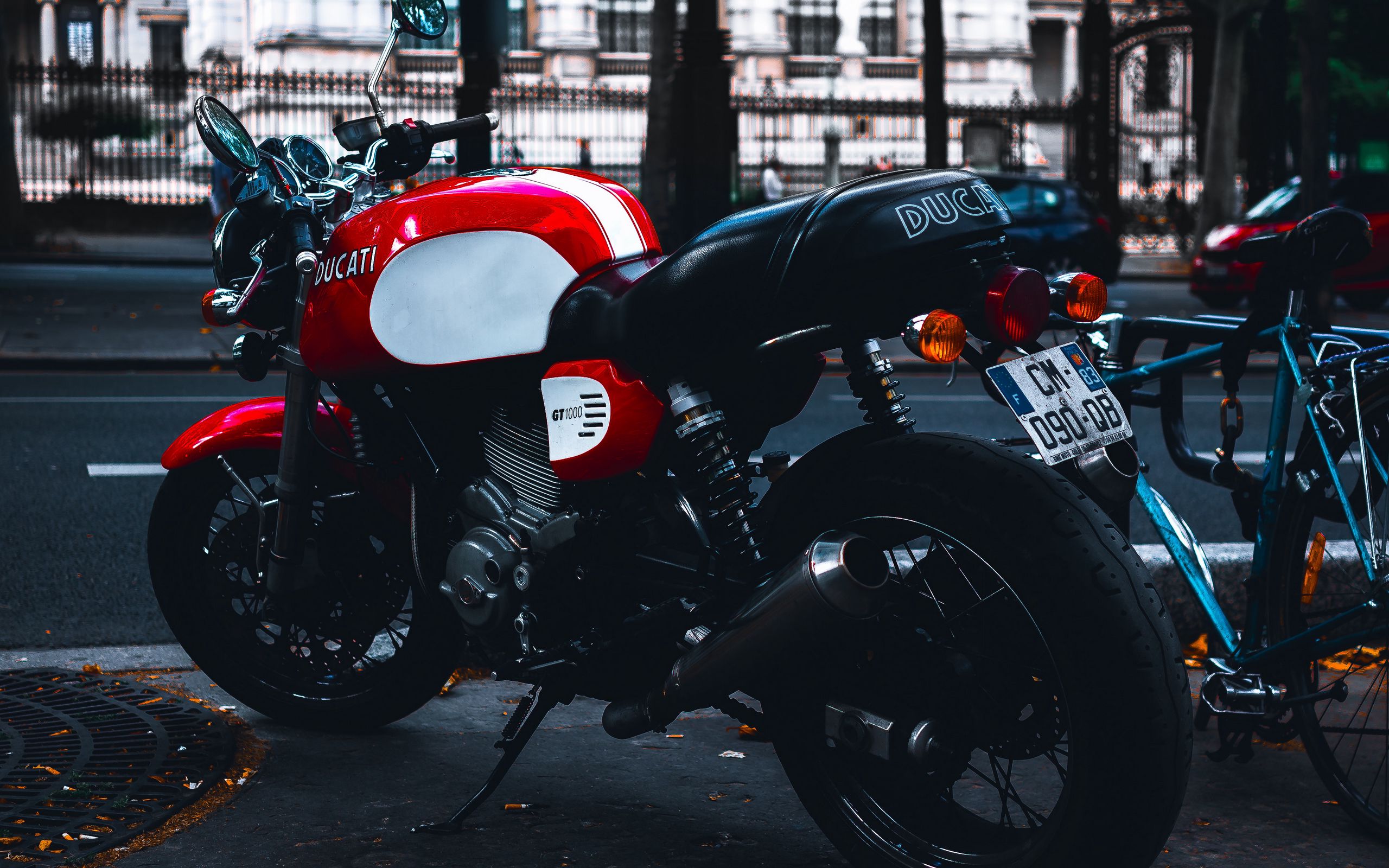 Download wallpaper 2560x1600 motorcycle, side view, red, street ...