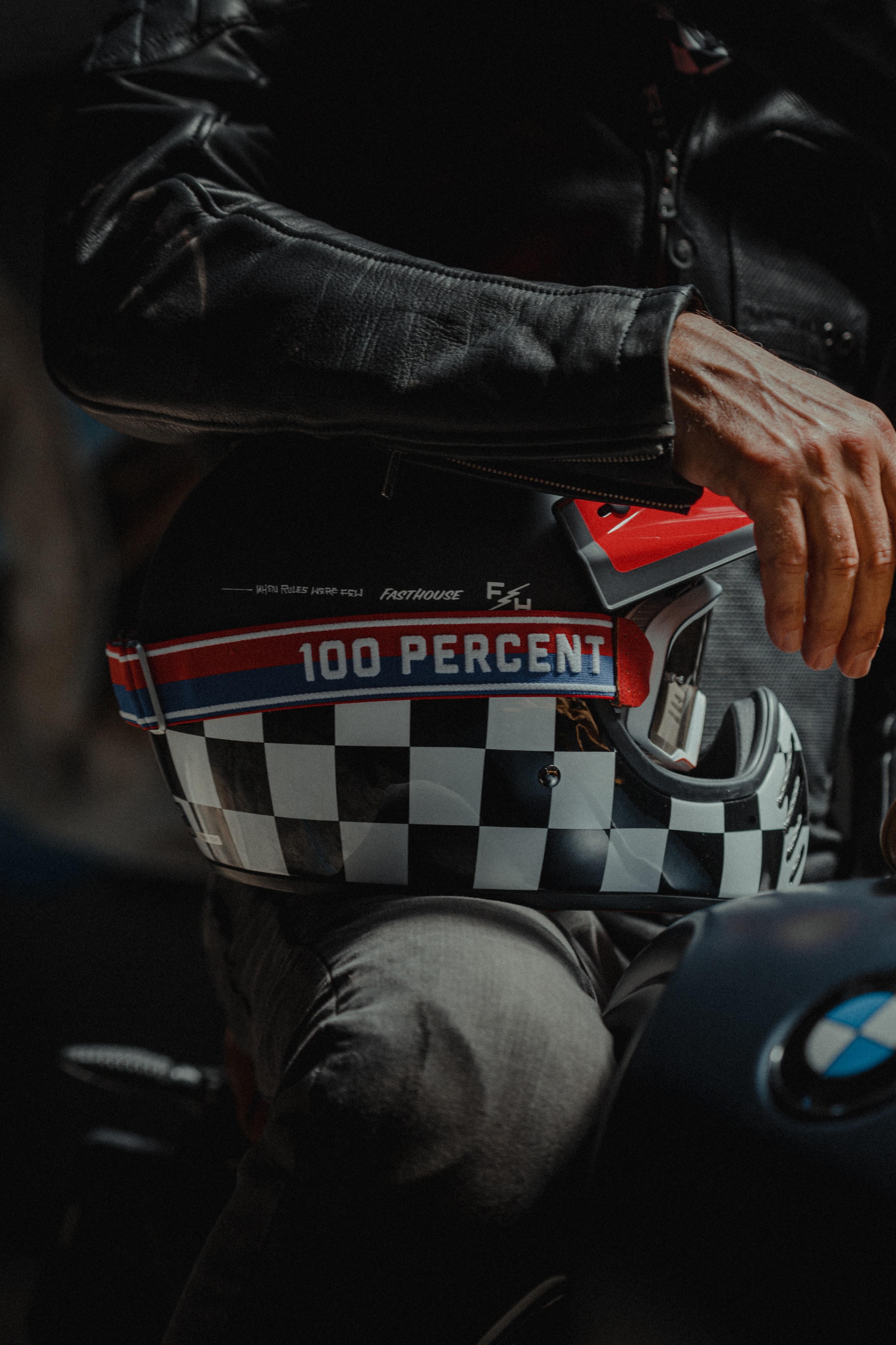 Download wallpaper 2400x3600 motorcyclist, helmet, motorcycle, arm ...