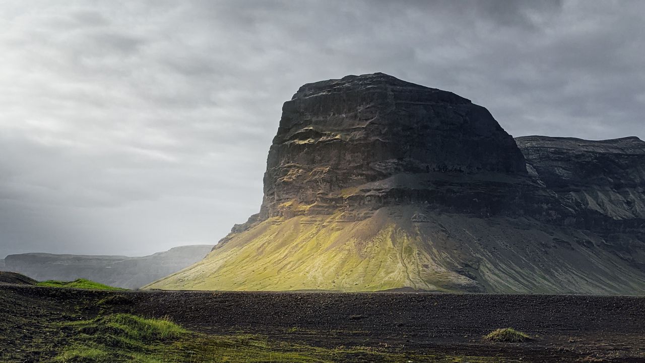 Wallpaper mountain, field, clouds, landscape, nature hd, picture, image