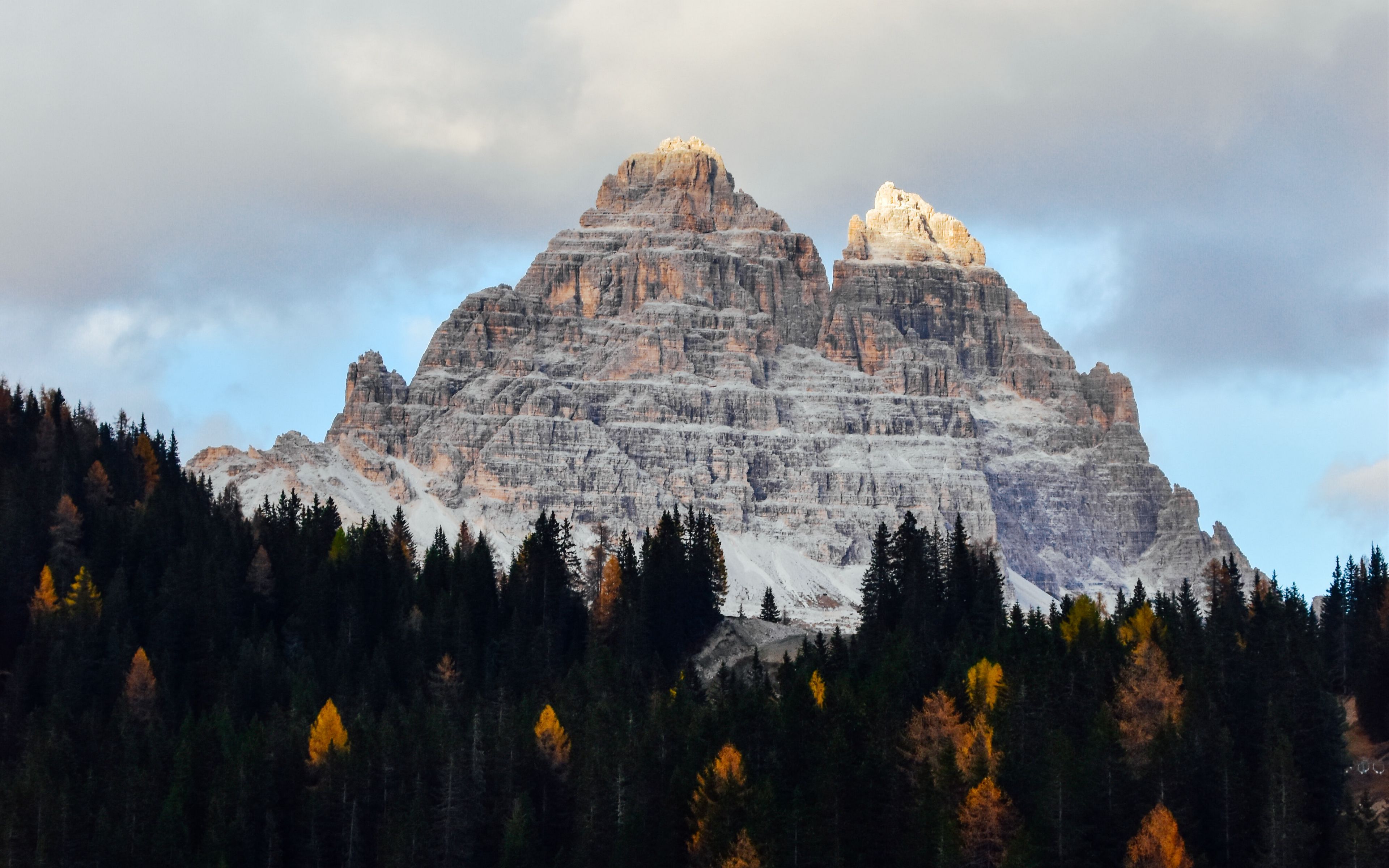 Download wallpaper 3840x2400 mountain, peak, forest, trees, landscape ...