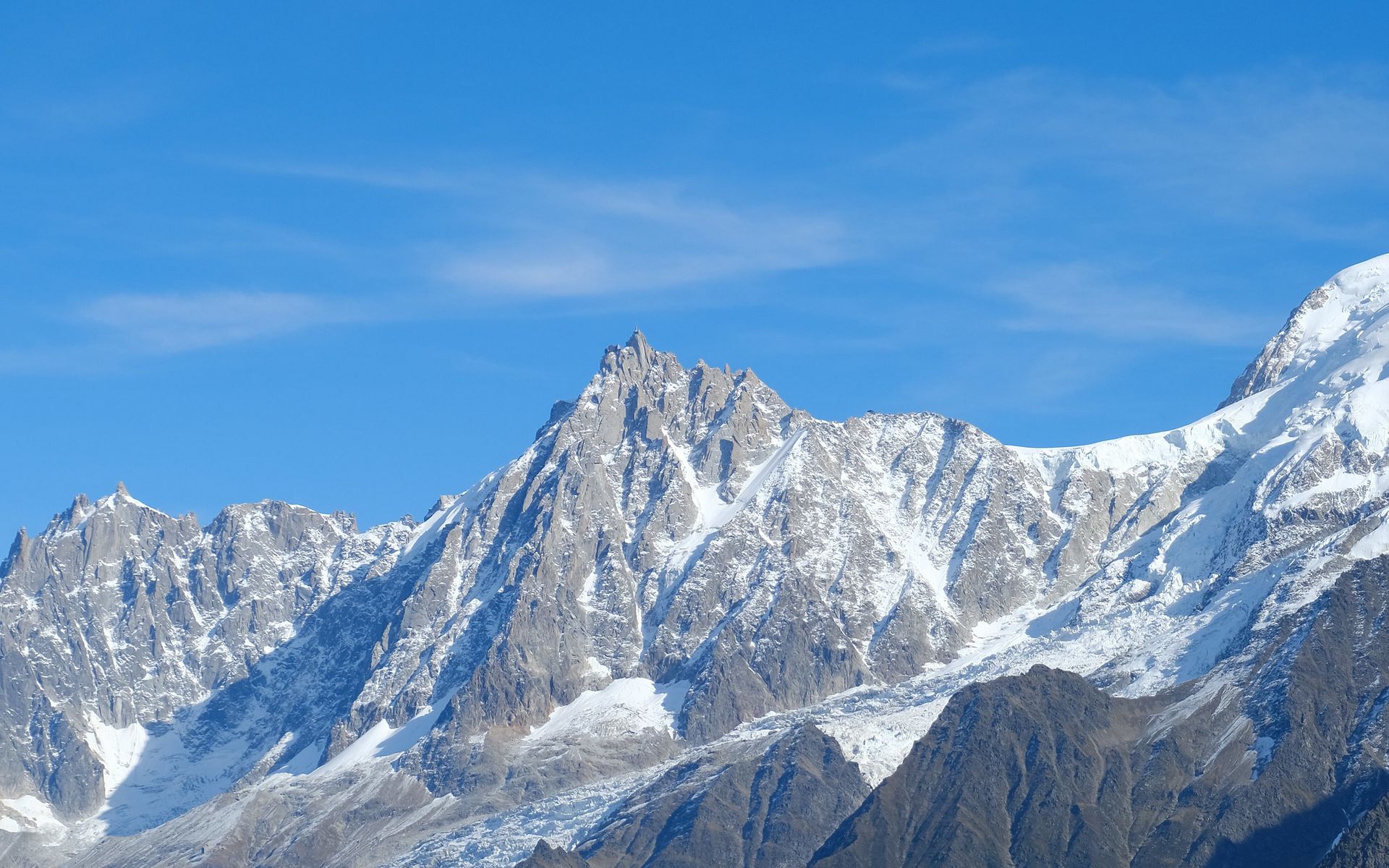 Download wallpaper 1920x1200 mountain, peak, snow, slope, view, nature ...