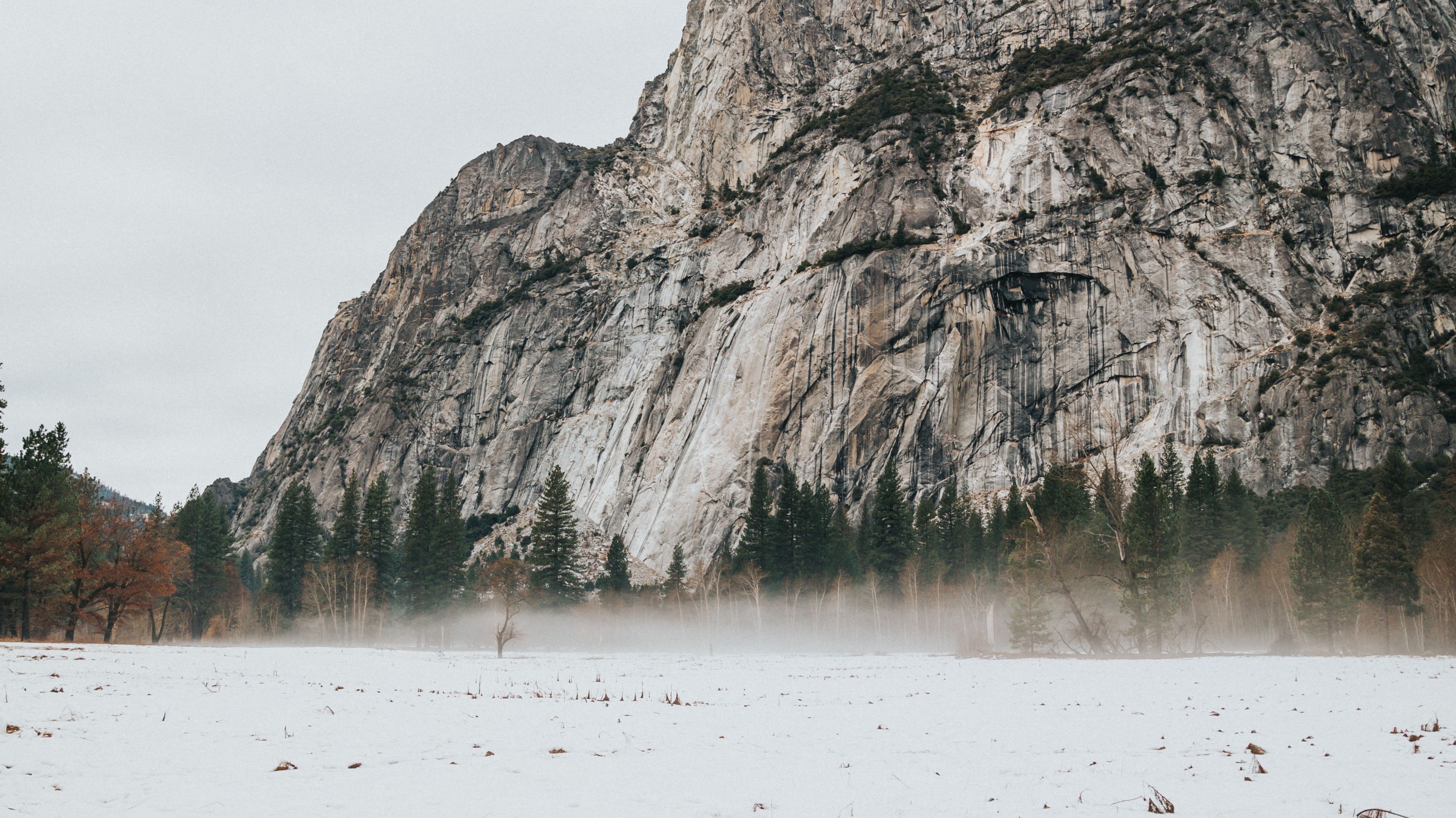 Download wallpaper 3840x2160 mountain, rock, snow, landscape, winter 4k ...