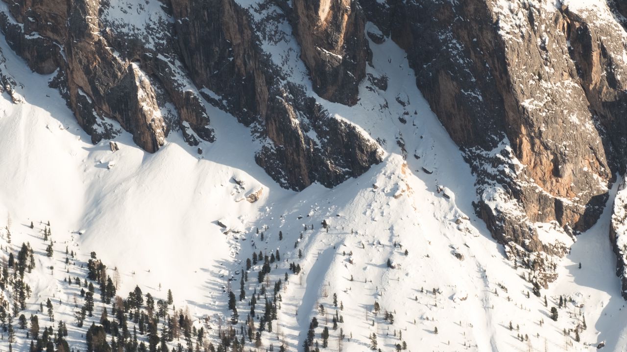Wallpaper mountain, slope, snow, trees hd, picture, image