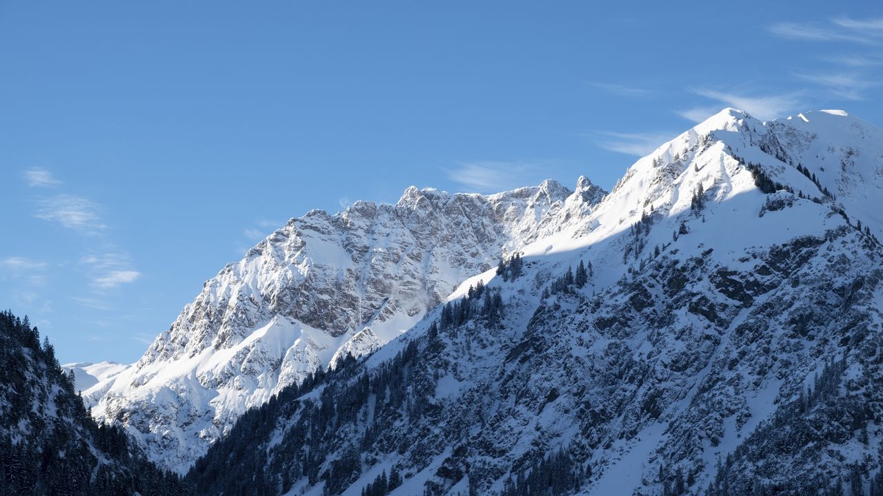 Wallpaper mountain, snow, slope, trees, landscape hd, picture, image