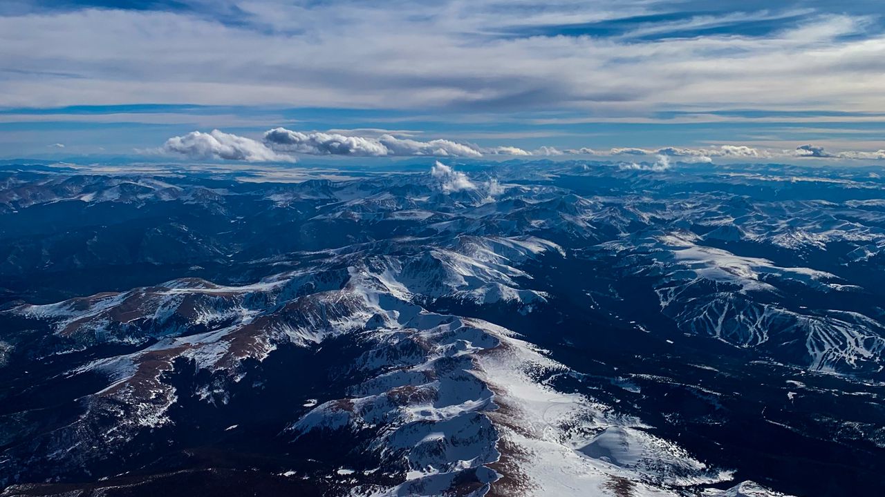Wallpaper mountains, clouds, aerial view, horizon, landscape hd ...