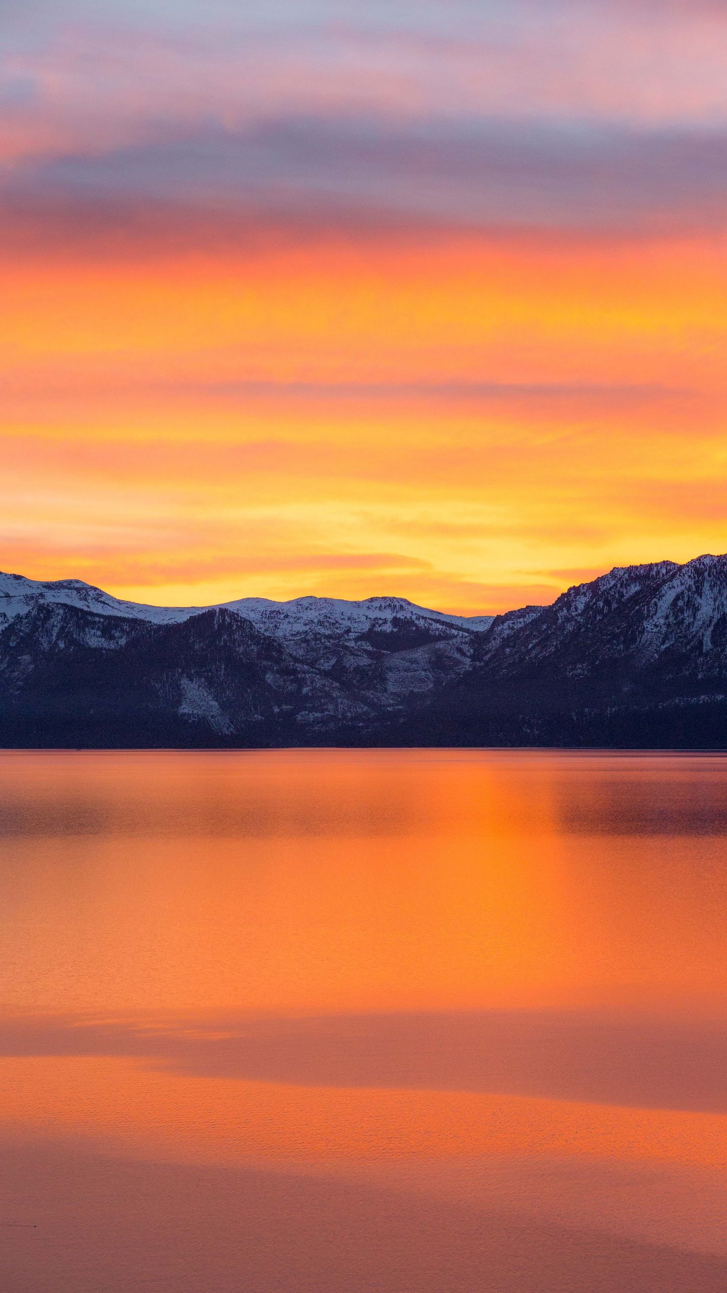 Download wallpaper 1440x2560 mountains, dawn, sea, horizon qhd samsung ...