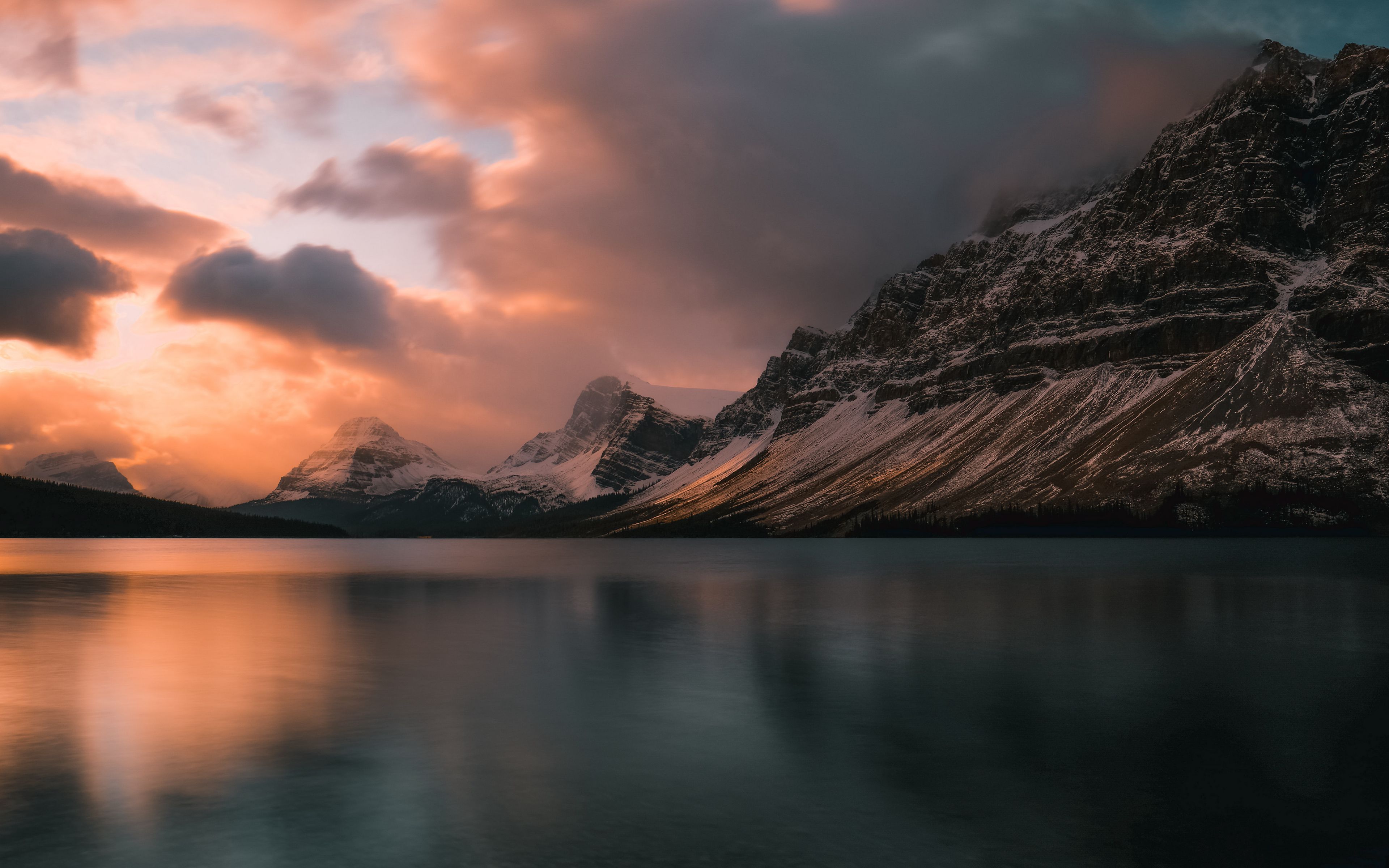 Download wallpaper 3840x2400 mountains, lake, clouds, sunset, nature 4k ...