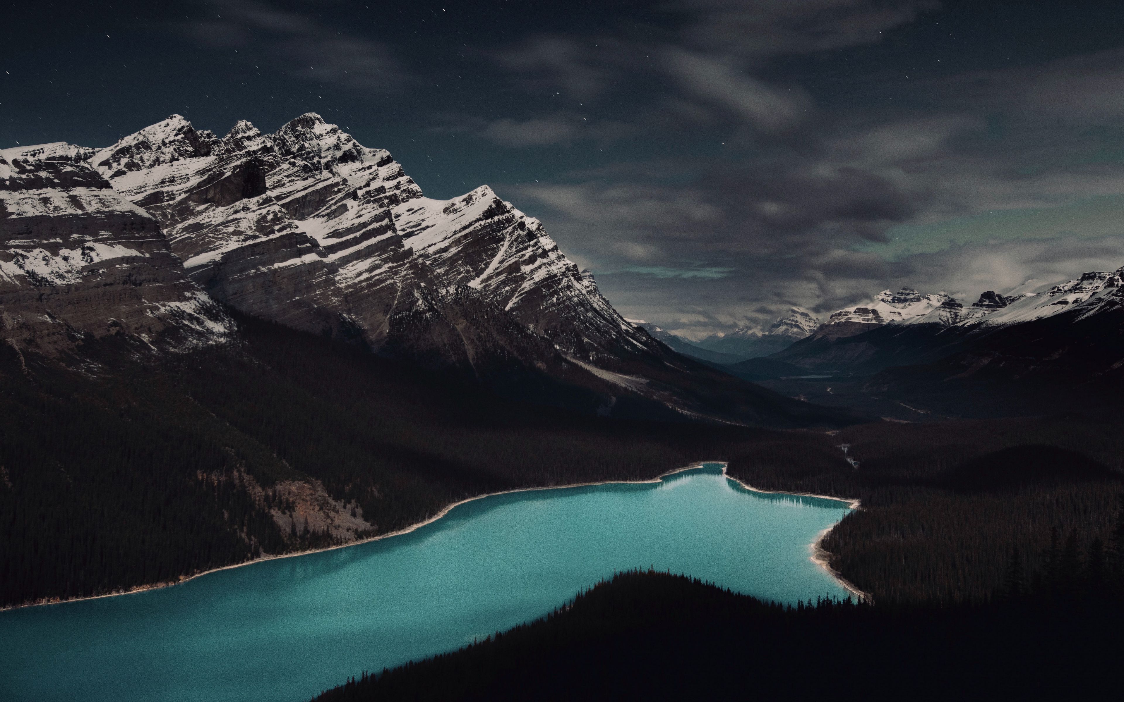 Download wallpaper 3840x2400 mountains, lake, forest, clouds, landscape ...