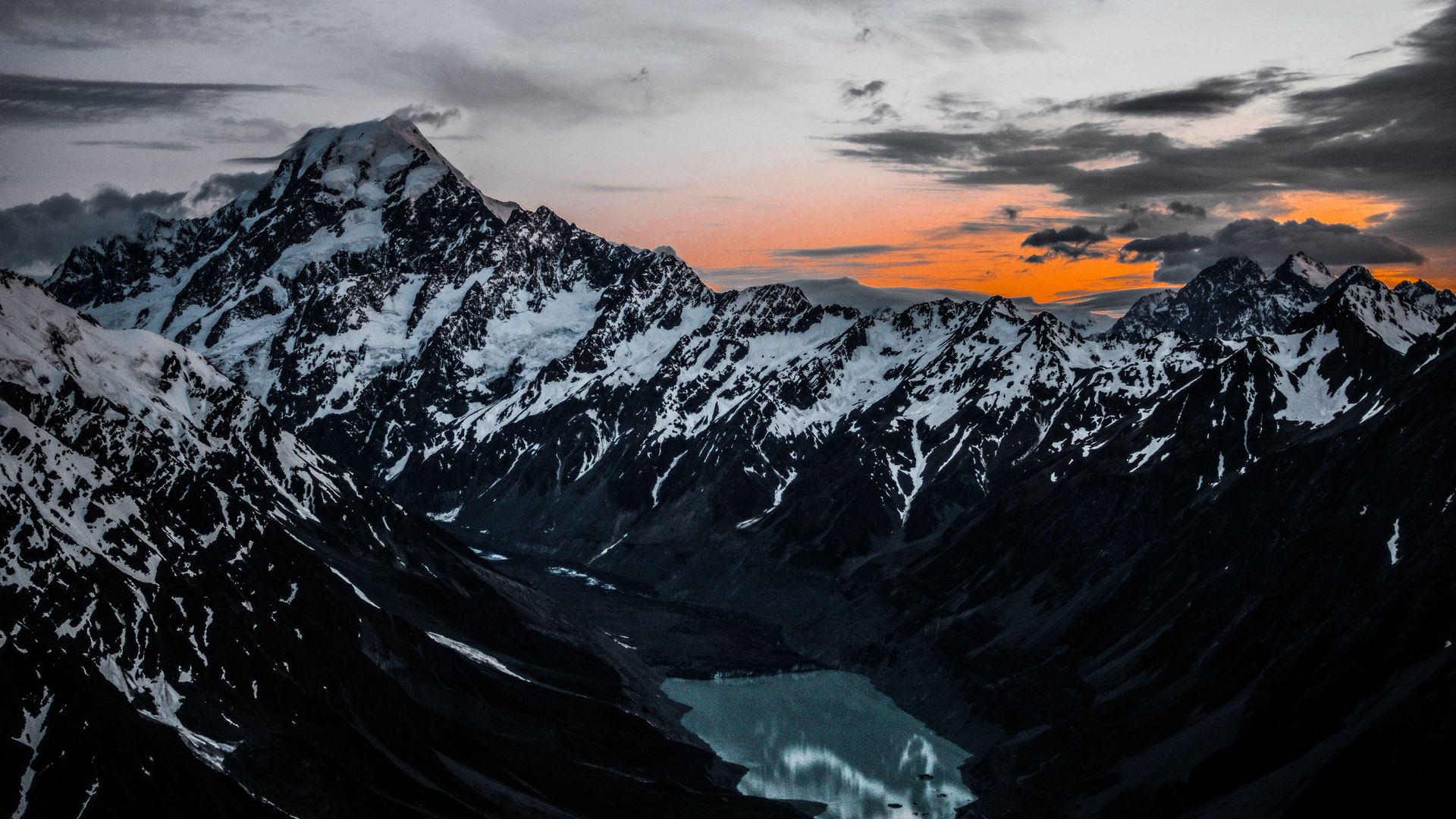 Download wallpaper 1920x1080 mountains, lake, tops, top view full hd ...