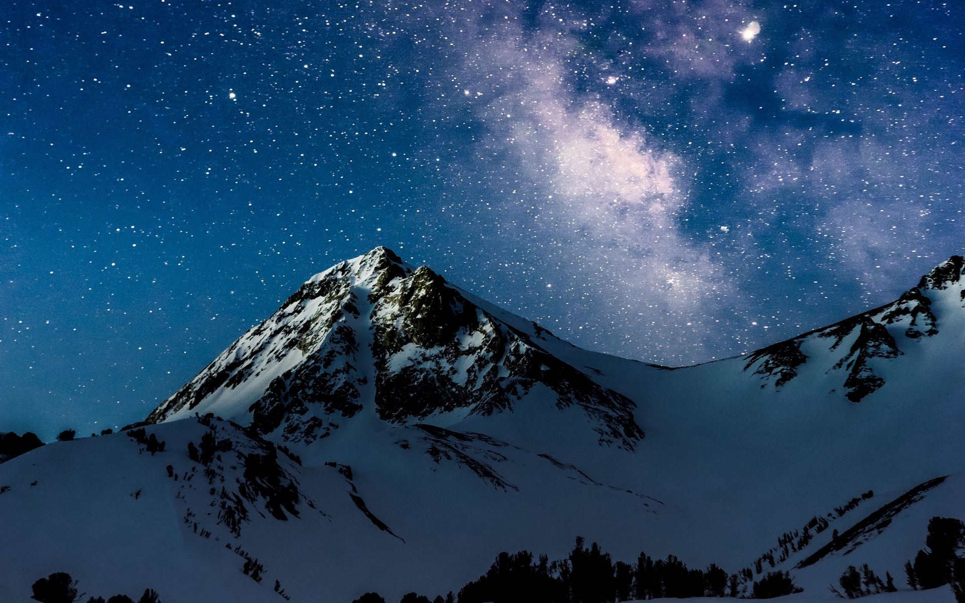 Download wallpaper 1920x1200 mountains, night, starry sky, milky way ...