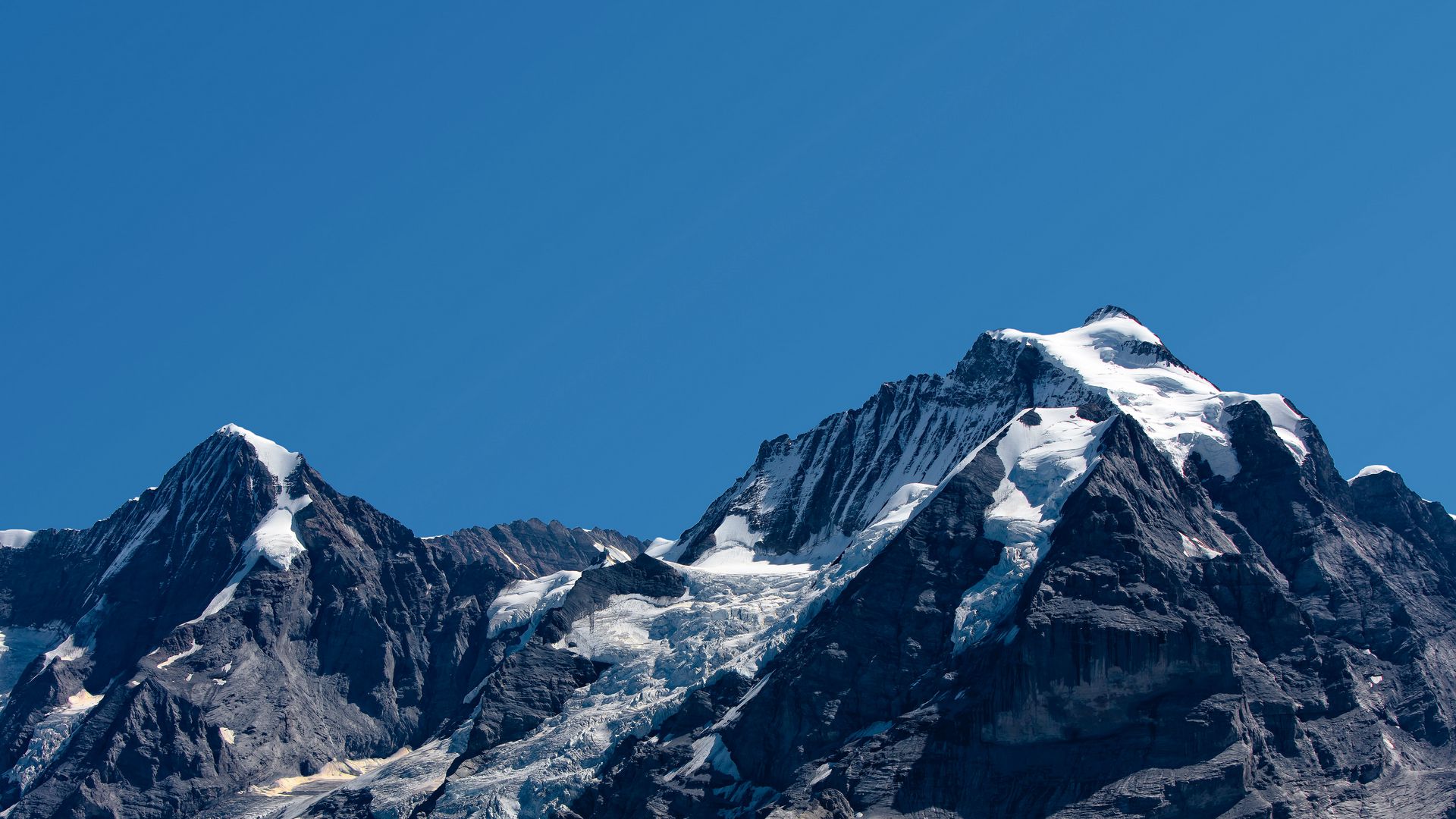 Download wallpaper 1920x1080 mountains, peaks, sky, cloudless ...