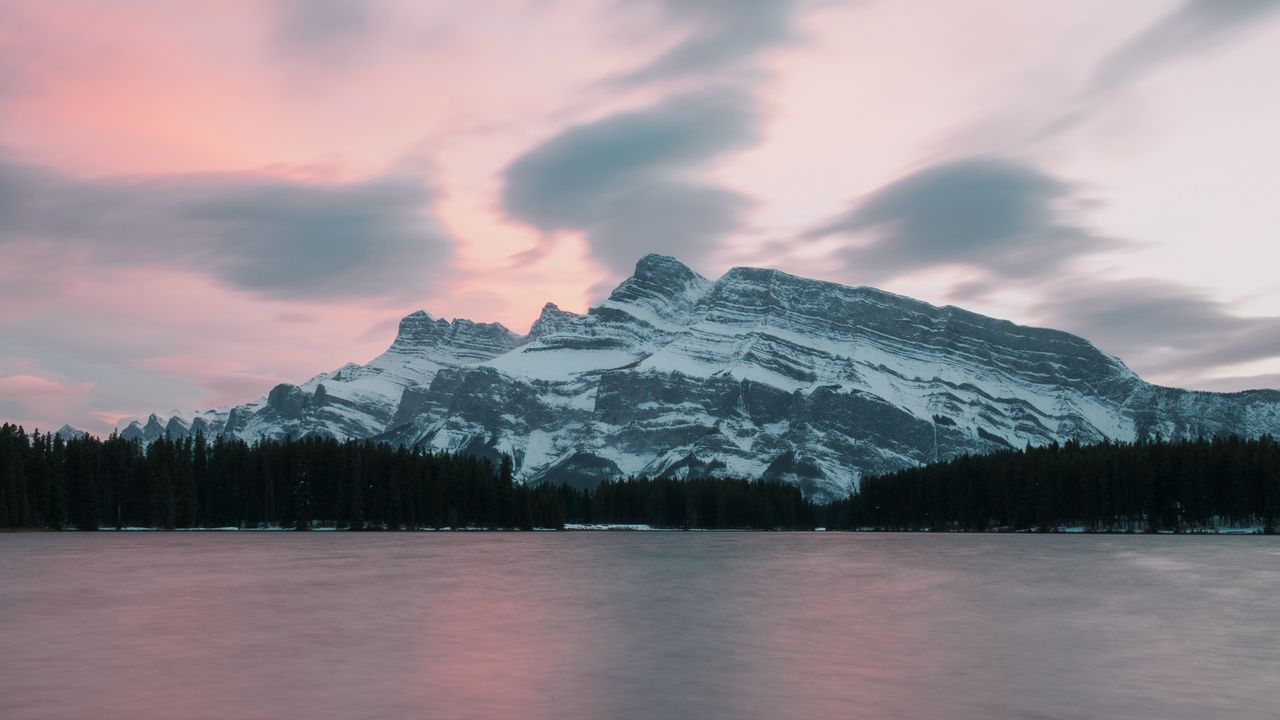 Wallpaper mountains, relief, snow, lake, landscape, nature hd, picture ...