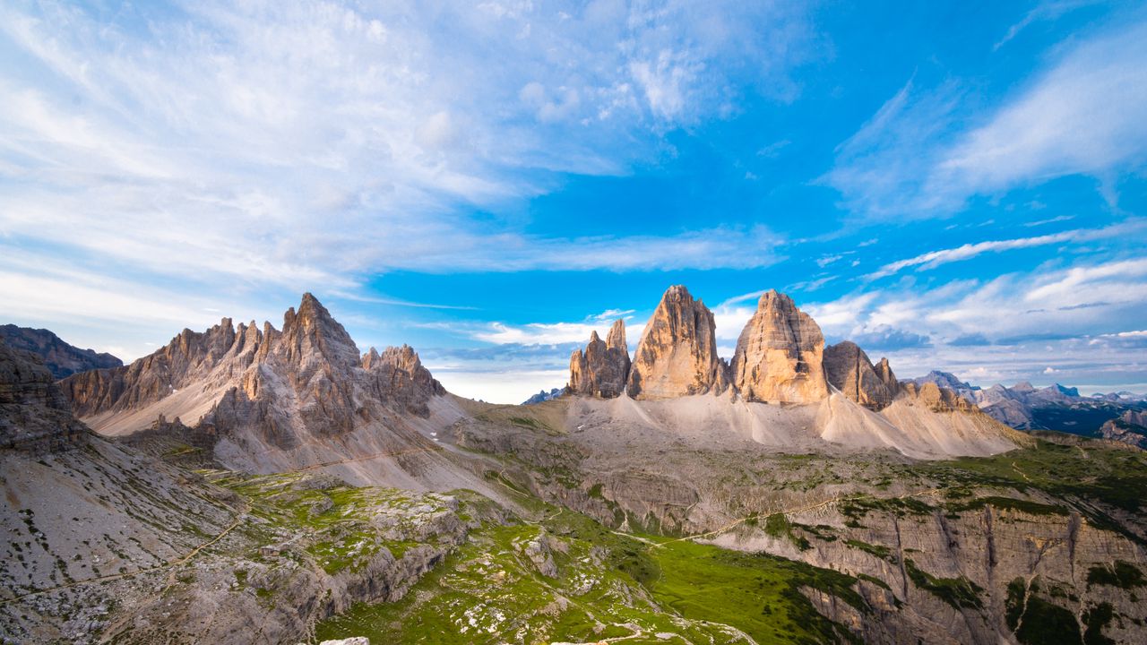 Wallpaper mountains, rocks, relief, grass hd, picture, image