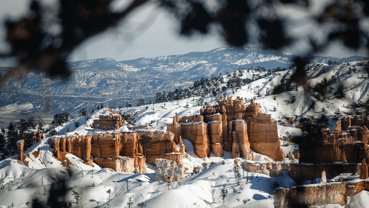 Wallpaper mountains, rocks, snow, winter, landscape hd, picture, image