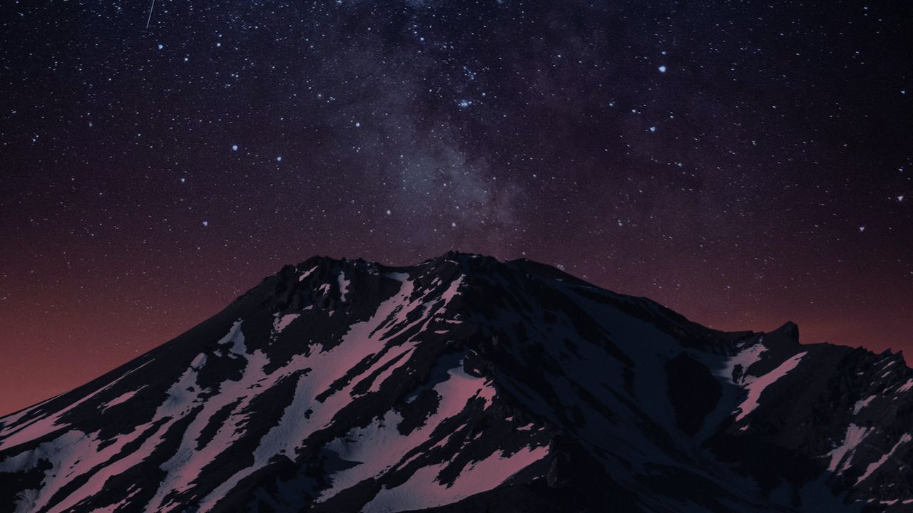 Wallpaper mountains, rocks, snow, stars, night hd, picture, image