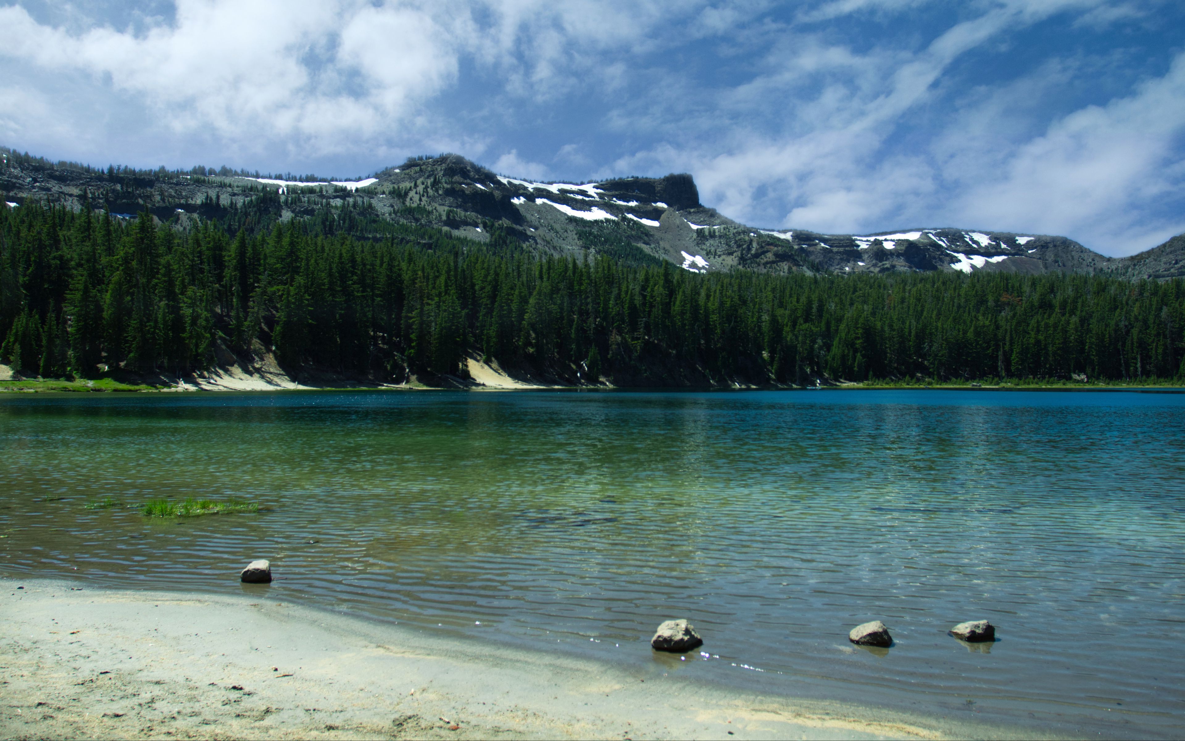 Download wallpaper 3840x2400 mountains, sea, coast, trees, stones 4k ...