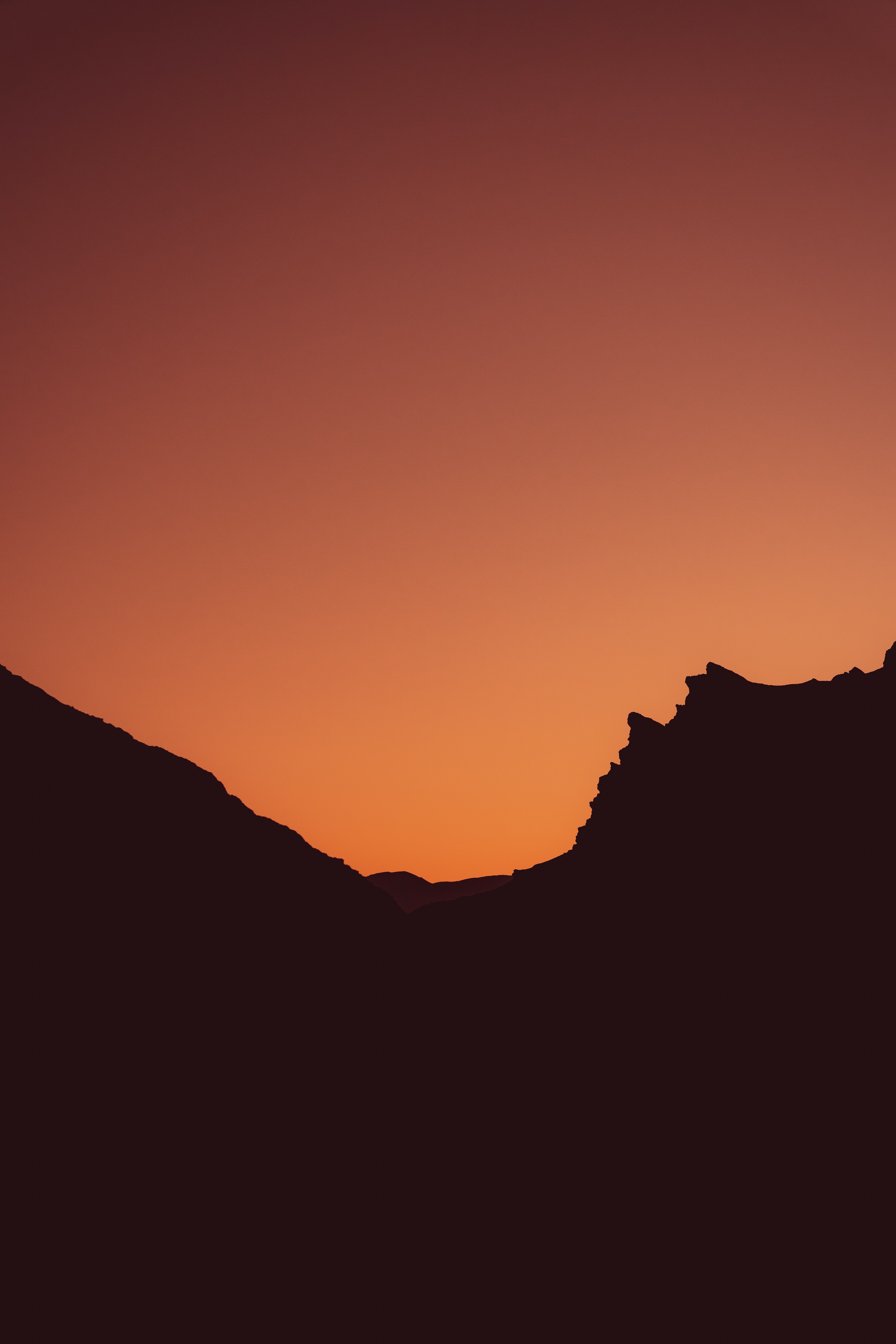 Download wallpaper 4000x6000 mountains, silhouette, outlines, dusk ...