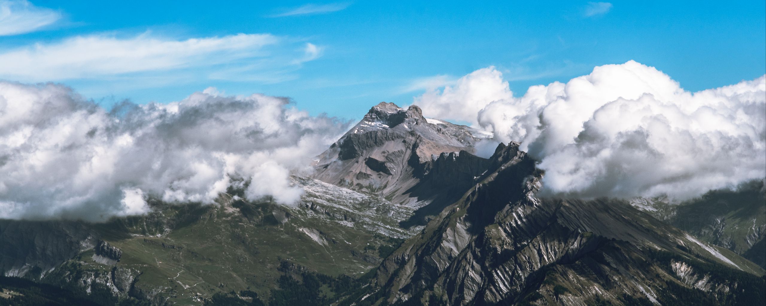 Download wallpaper 2560x1024 mountains, slope, clouds, landscape ... Download wallpaper 2560x1024 mountains, slope, clouds, landscape ...