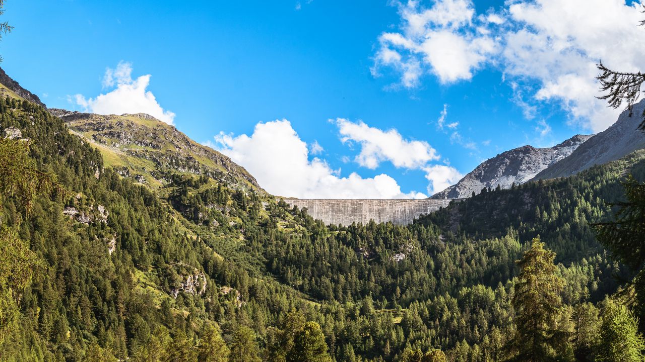 Wallpaper mountains, slope, forest, trees, nature hd, picture, image