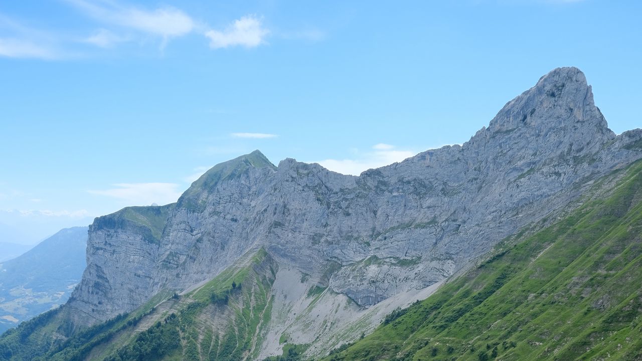 Wallpaper mountains, slope, grass, nature, trees hd, picture, image