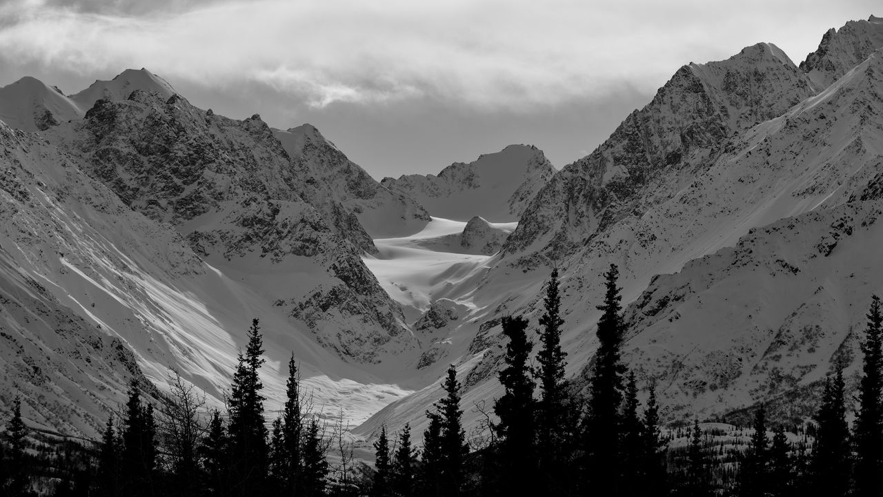 Wallpaper mountains, snow, slope, trees, nature hd, picture, image