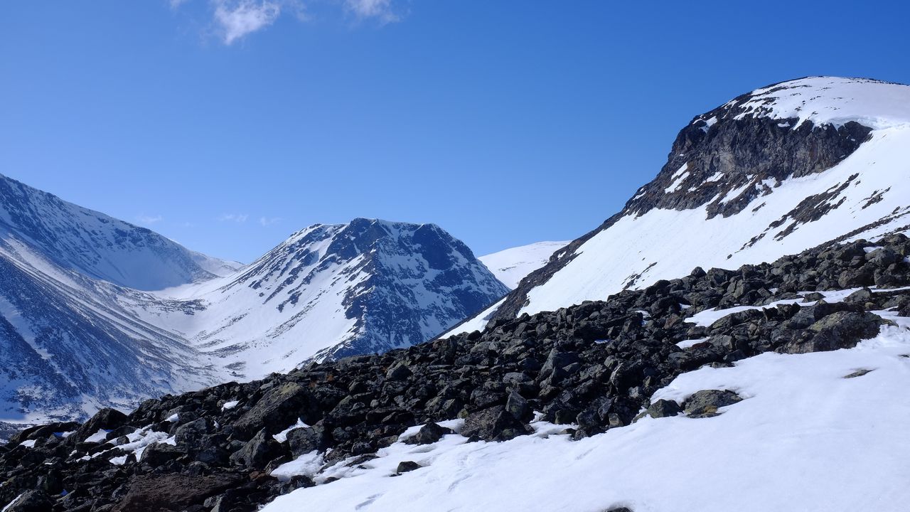 Wallpaper mountains, snow, stones, landscape hd, picture, image