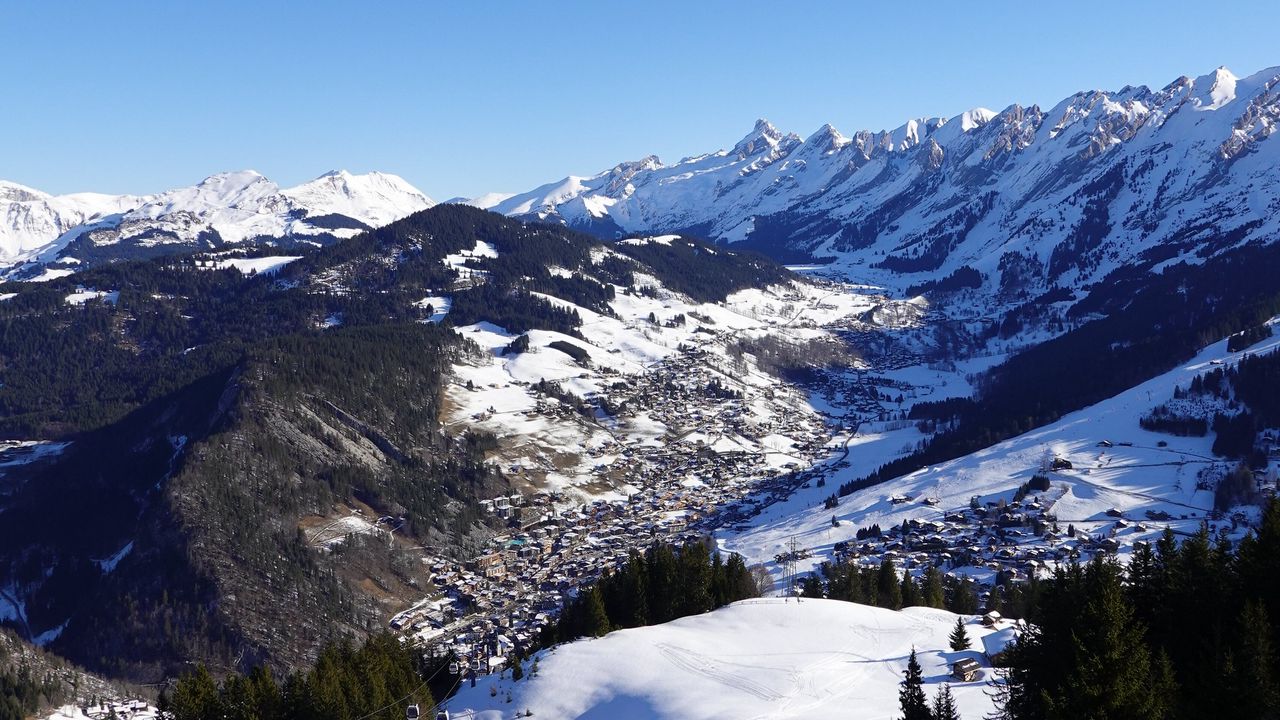 Wallpaper mountains, snow, trees, valley, winter, landscape hd, picture ...