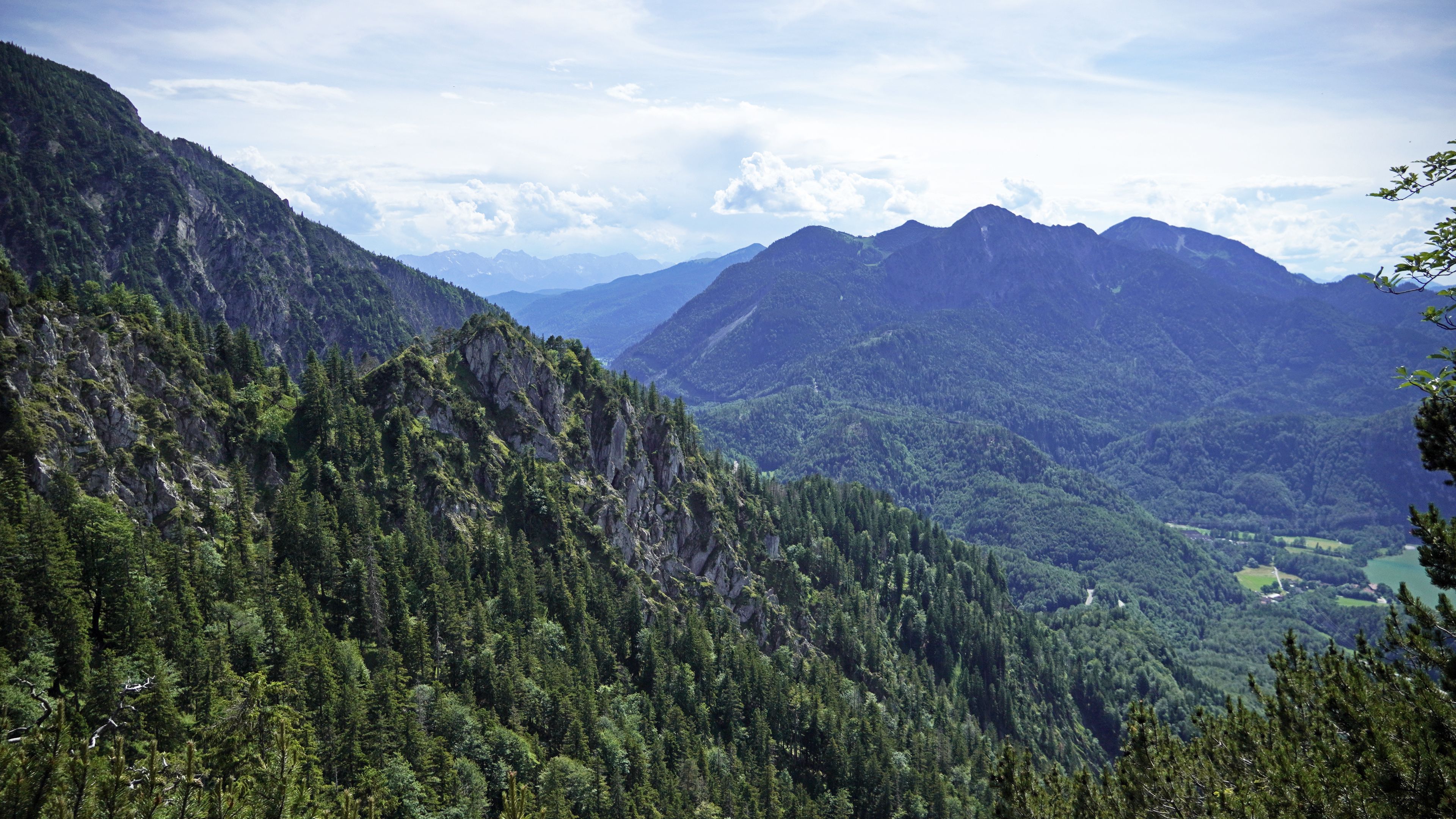 Download wallpaper 3840x2160 mountains, trees, forest, clouds ...