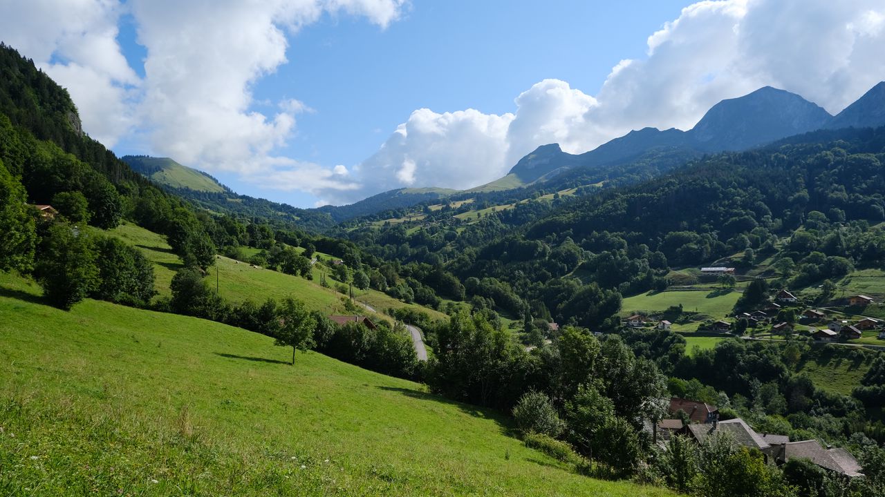 Wallpaper mountains, trees, valley, nature, landscape hd, picture, image